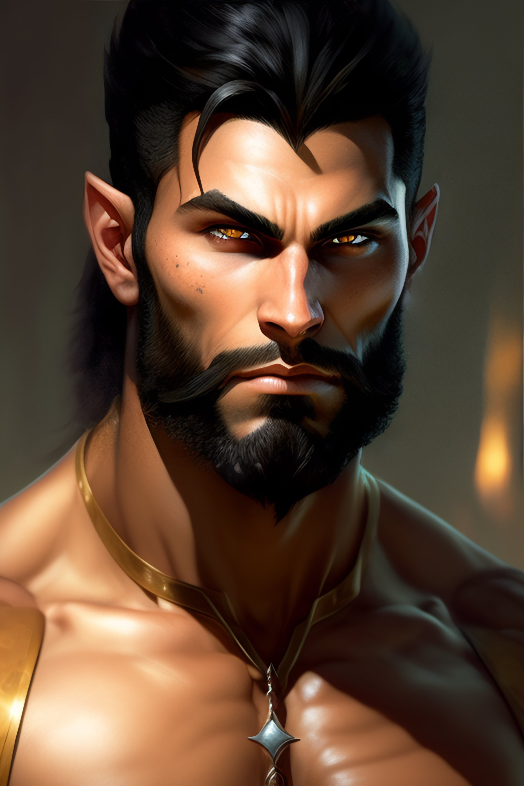Lexica - Human berserker man with pointed ears, olive skin colour ...