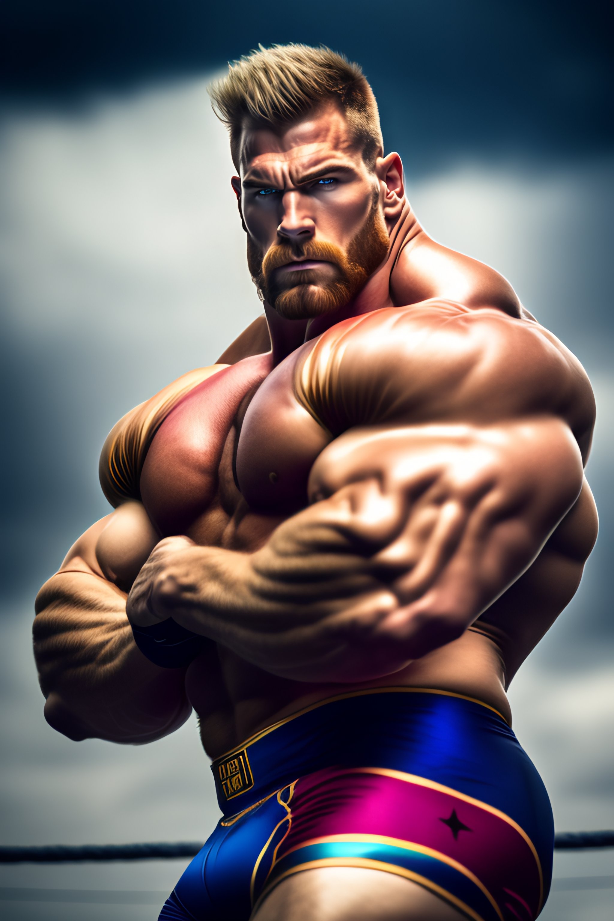 Lexica - Photo, 4k, muscular, rugged, powerful, tall, wrestler, short ...