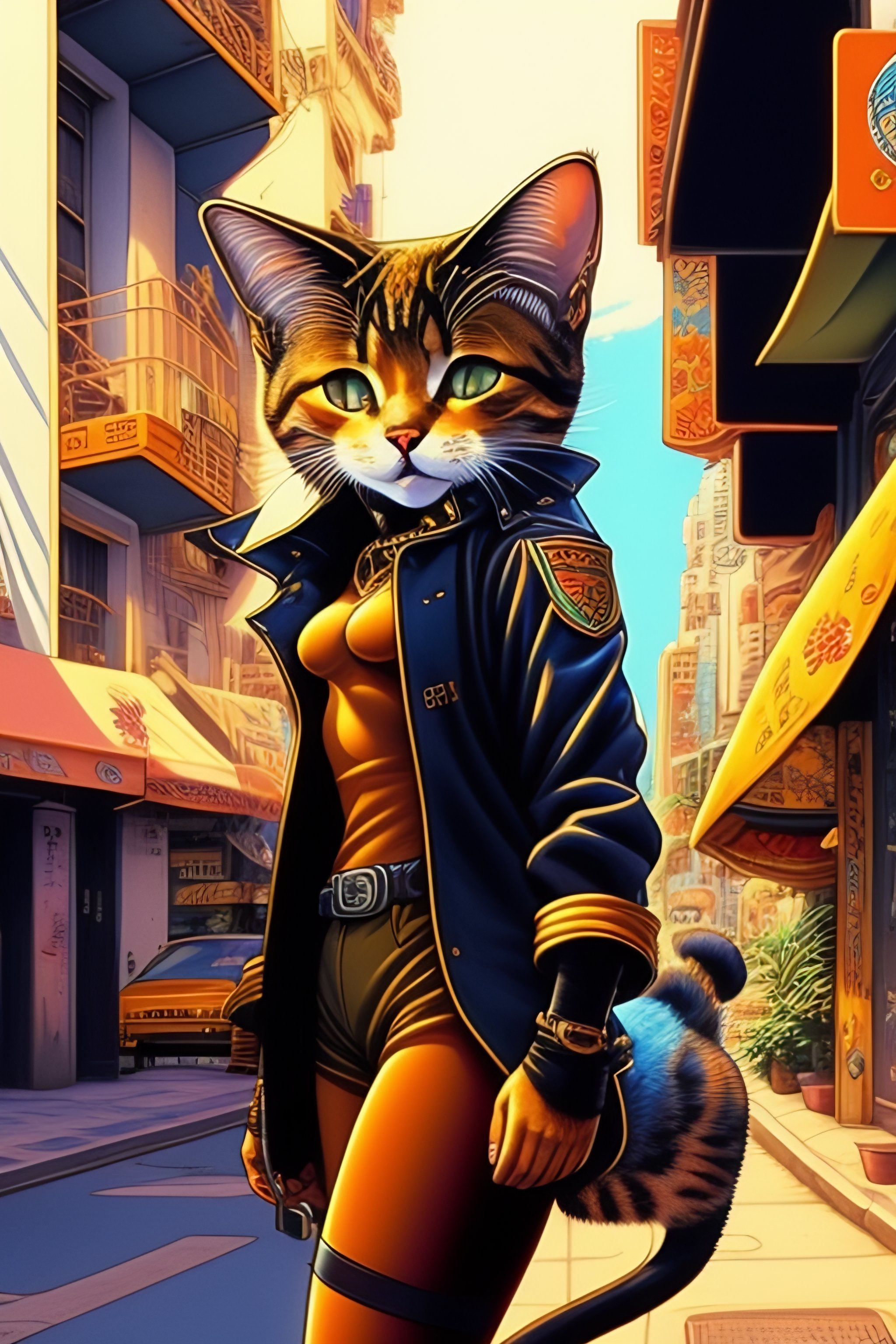 Lexica - Vintage 90's anime style. a cat holding thumbs up in a Tel ...