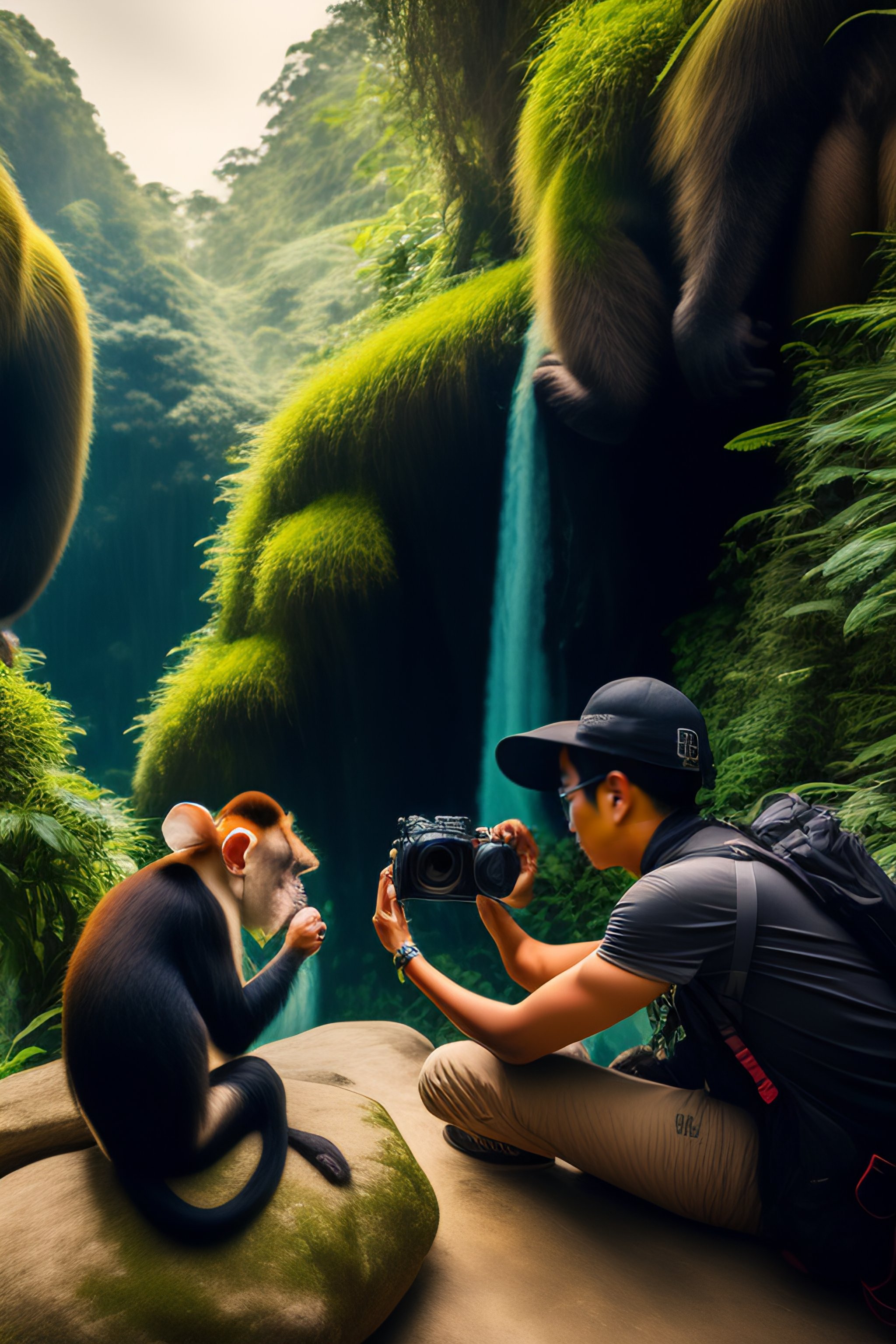 Lexica - ASIAN GUY, photojournalist traveling the world, taking picture ...