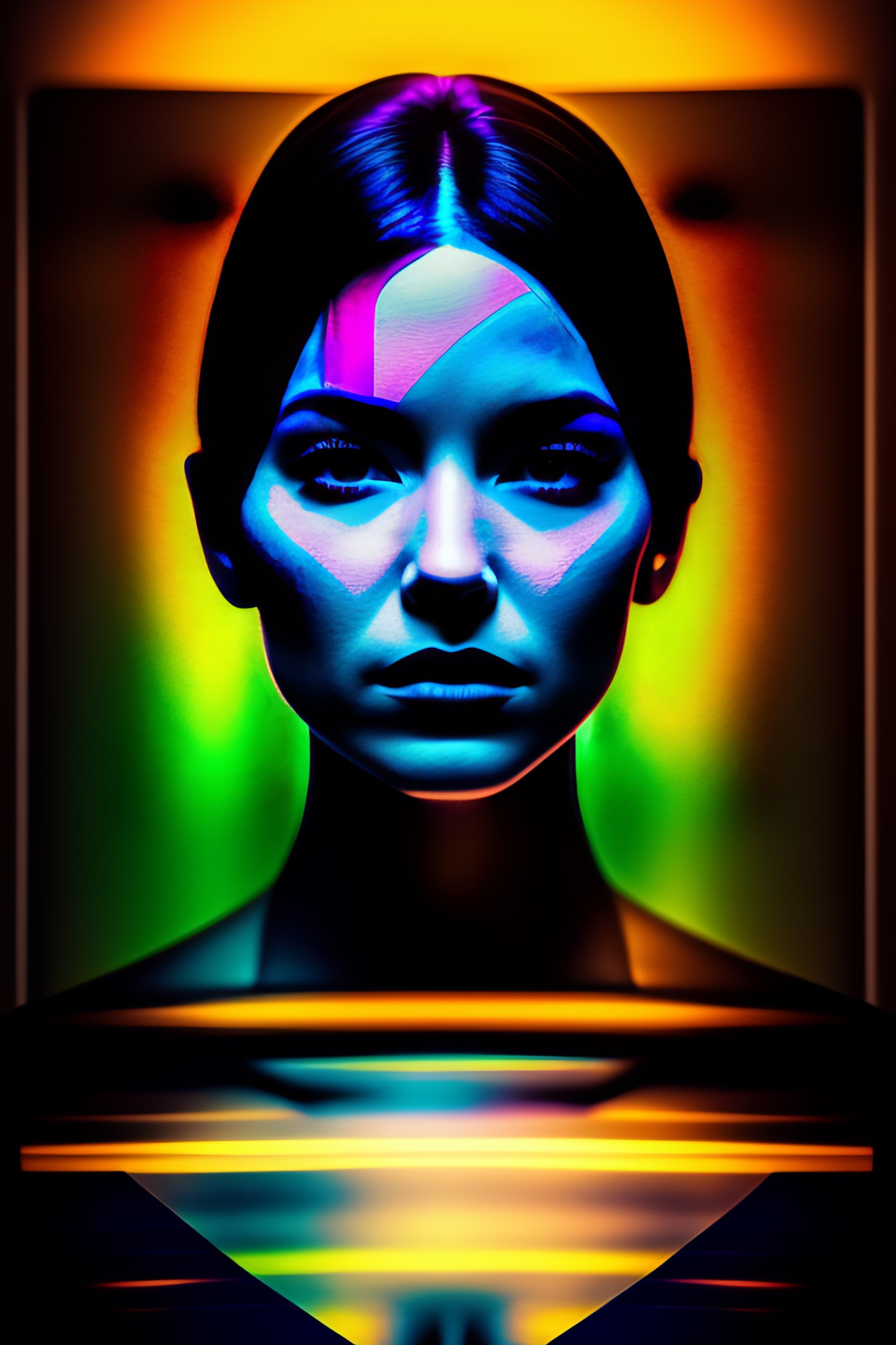 Lexica - Blacklight woman, exposure, mysterious, tape photo, processing ...
