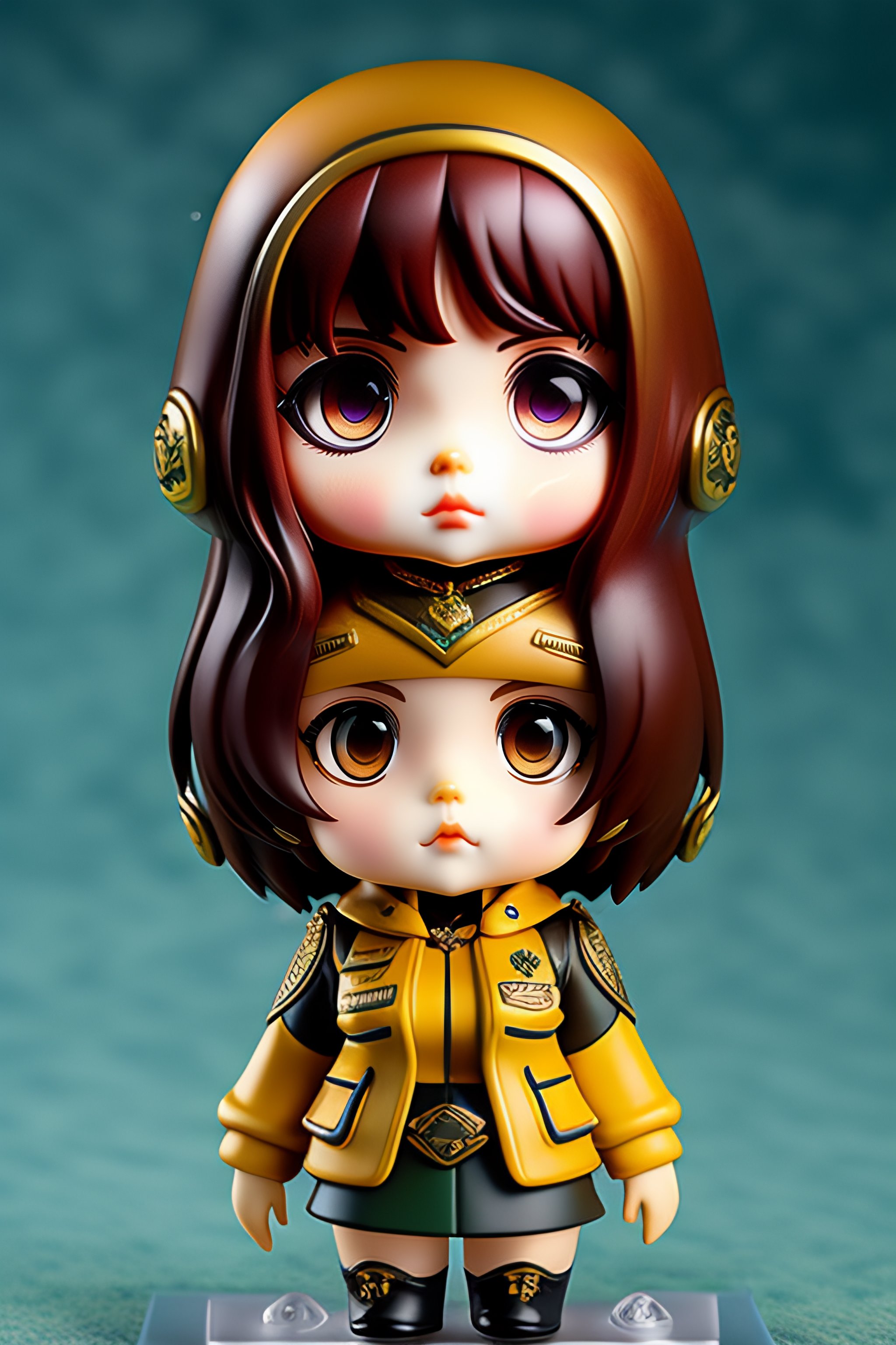 Lexica - Nendoroid eyes kawaii chibi sks female explorer, stained glass ...