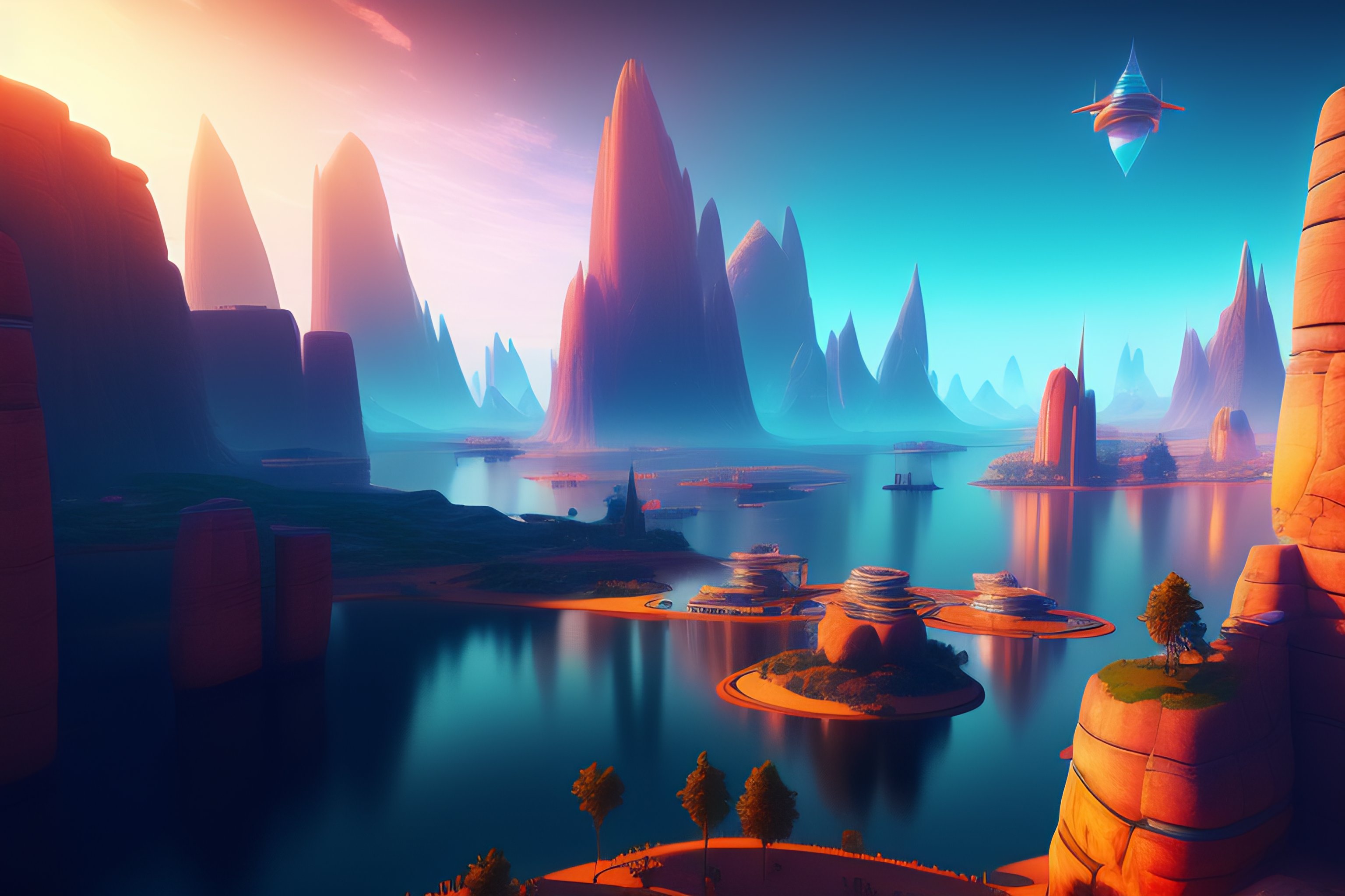 Lexica - A utopian city, drone shot, digital art highly detailed ...