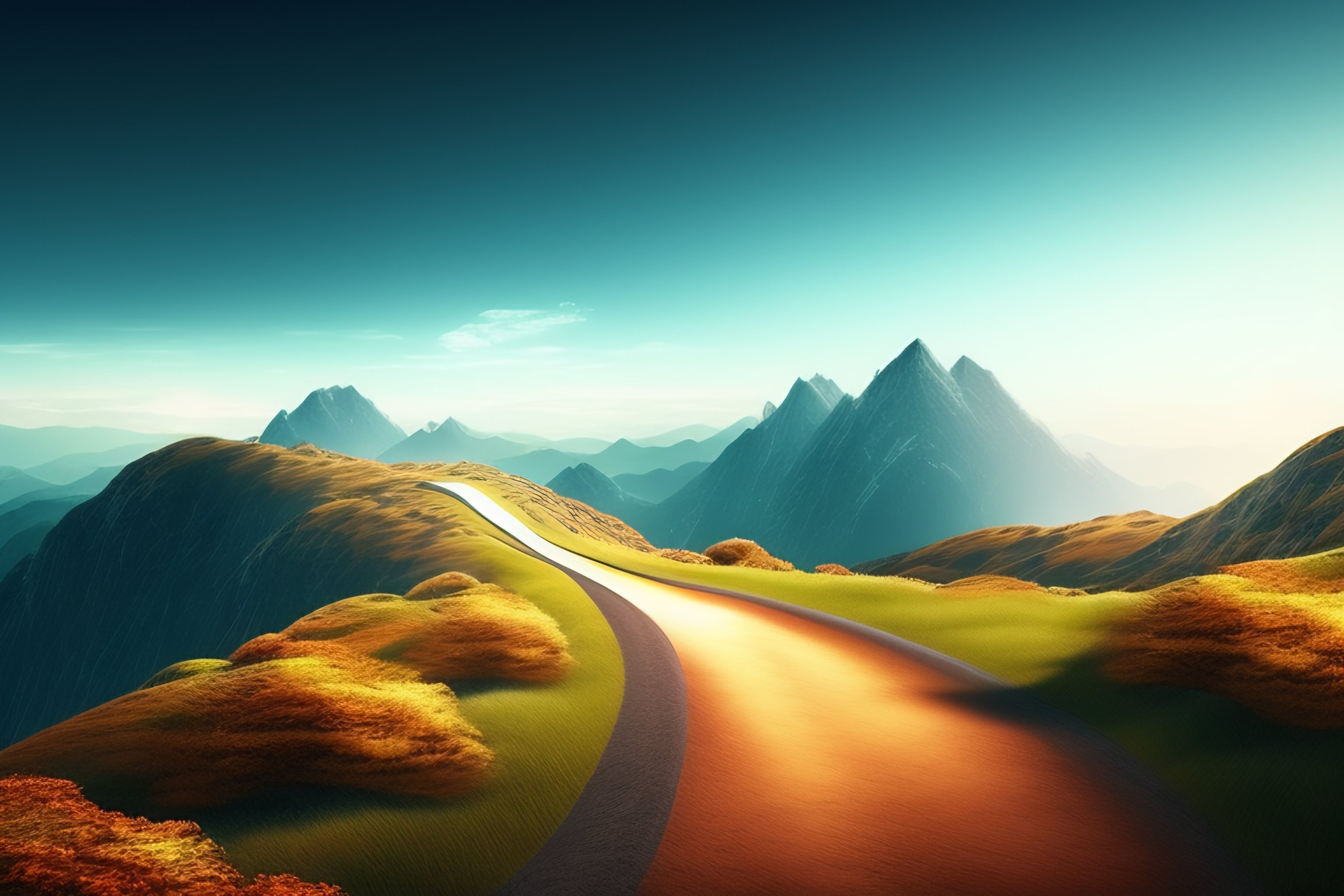 Lexica - Imagine of a winding path towards the future with various ...