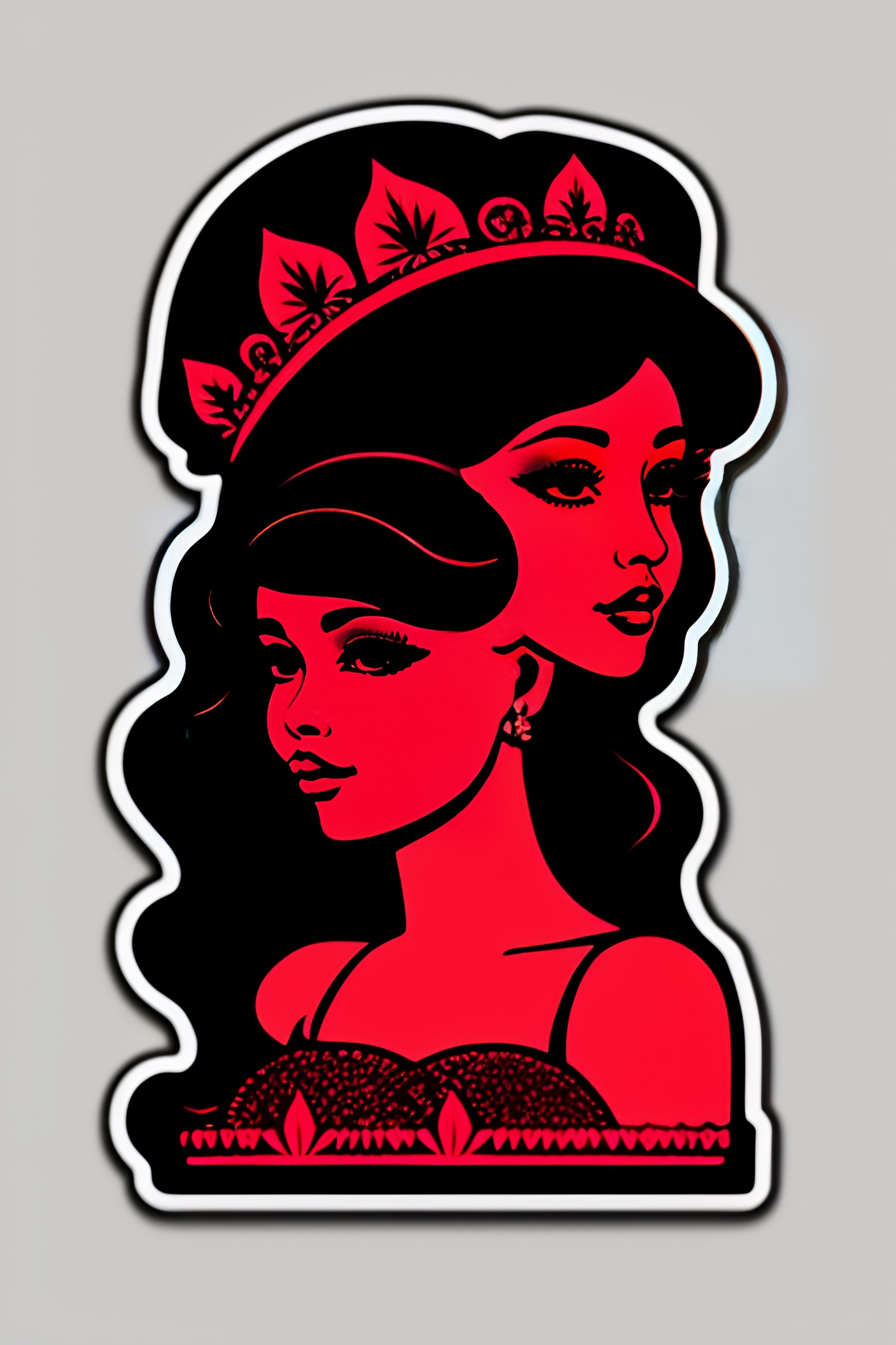 Lexica - Marijuana, princess, black, sticker