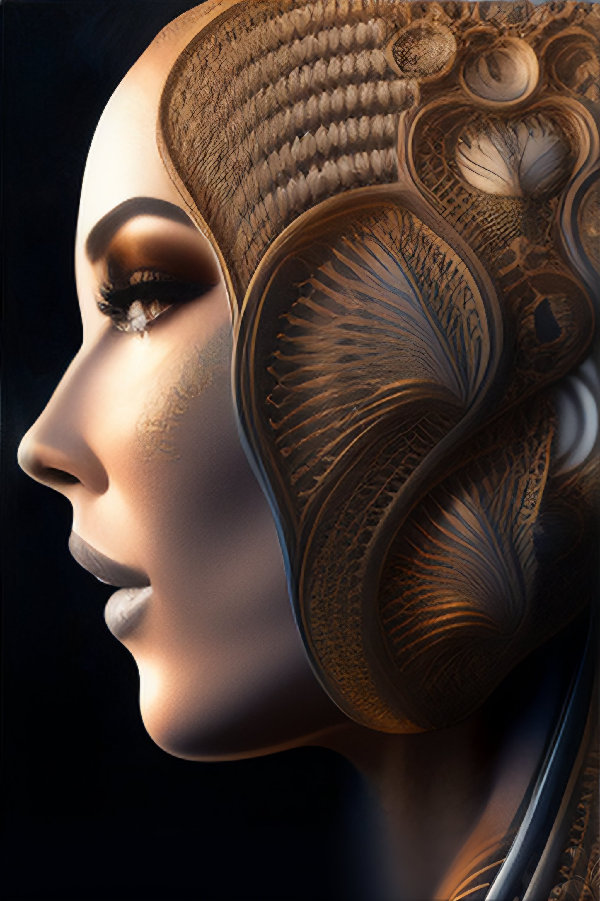 Lexica - Face coming out of a wall complex 3d render ultra detailed of ...