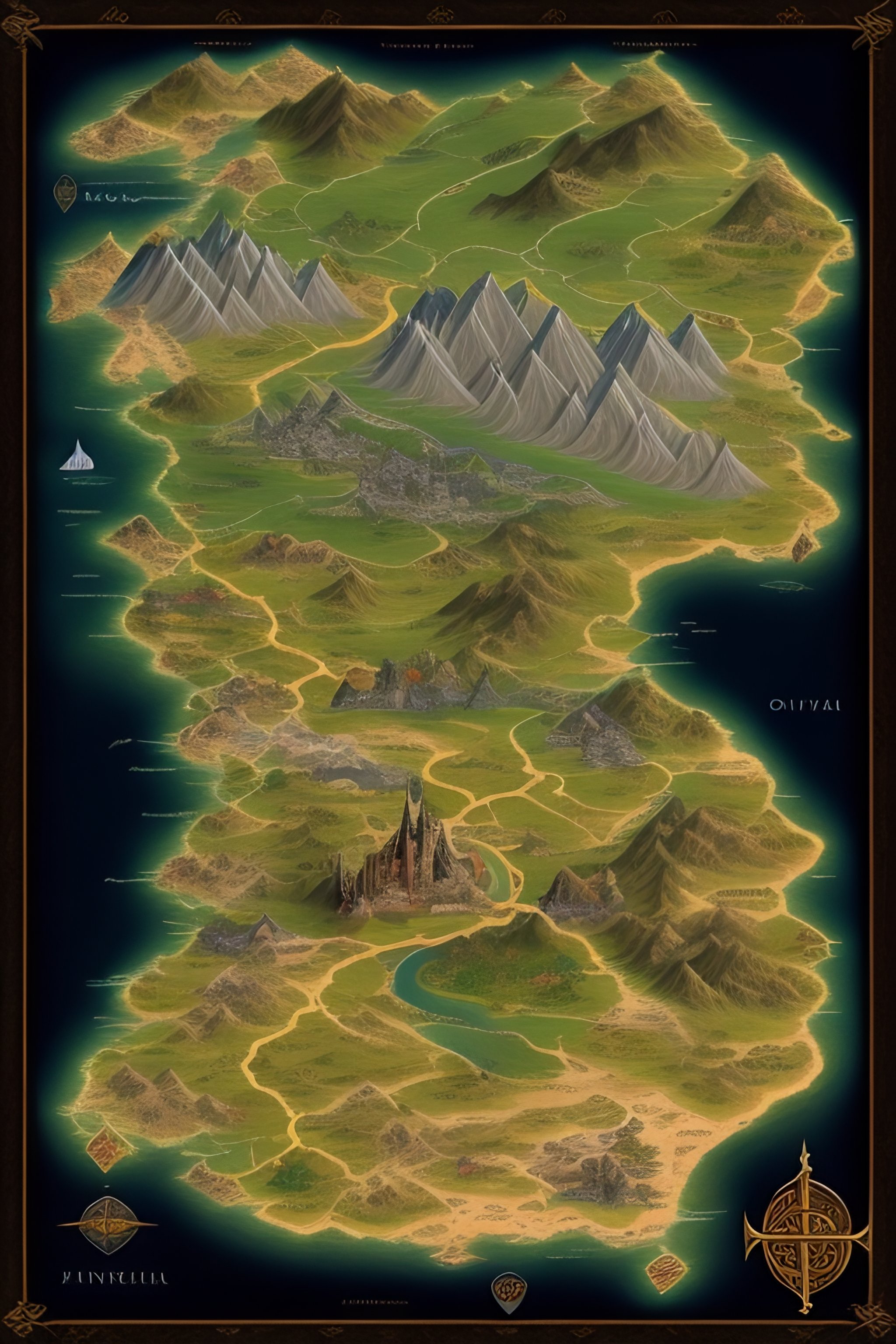 Lexica - The lord of the rings style, tabletop map, cities, towns ...