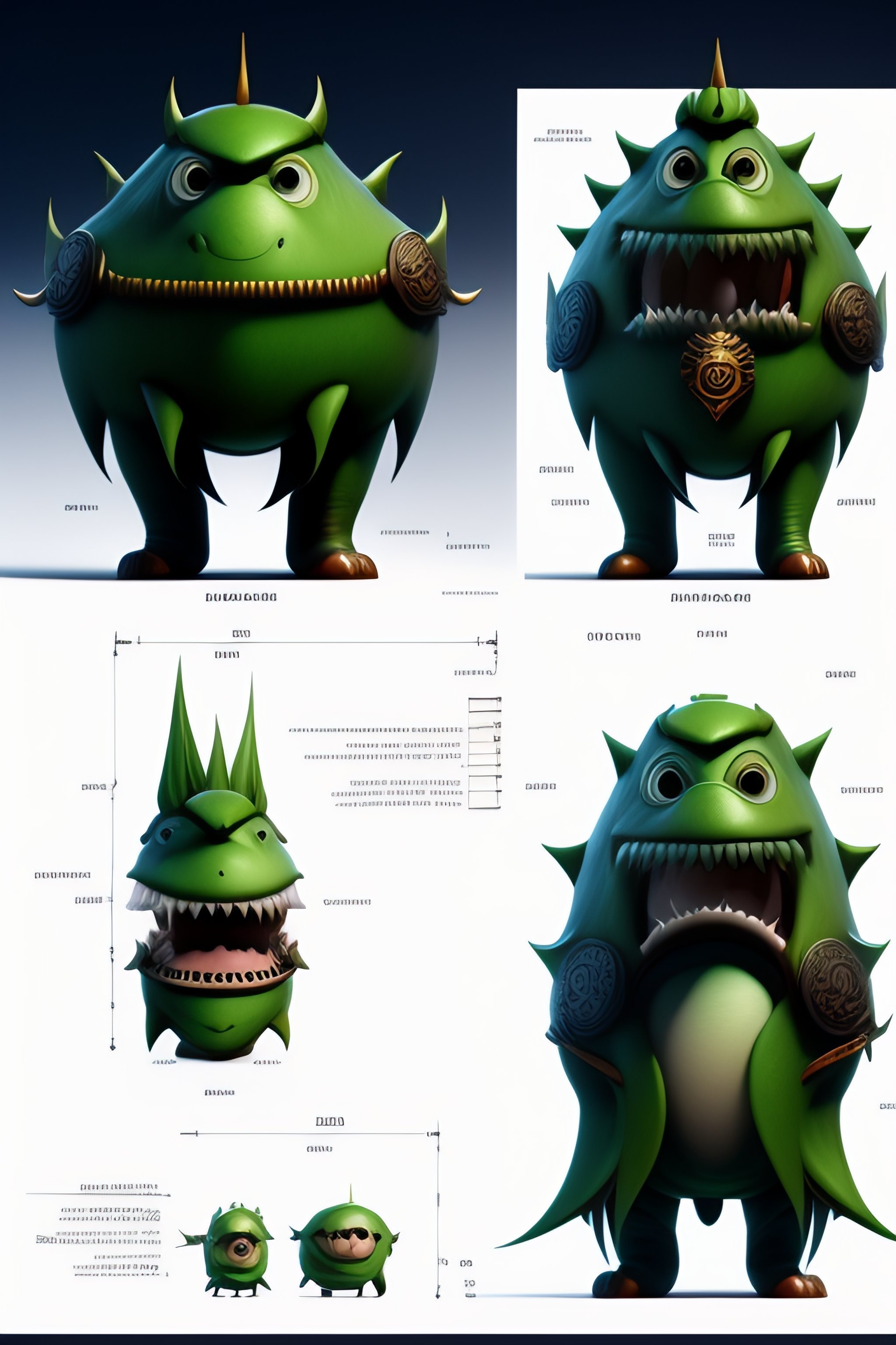 Lexica - Photo real monster model sheet