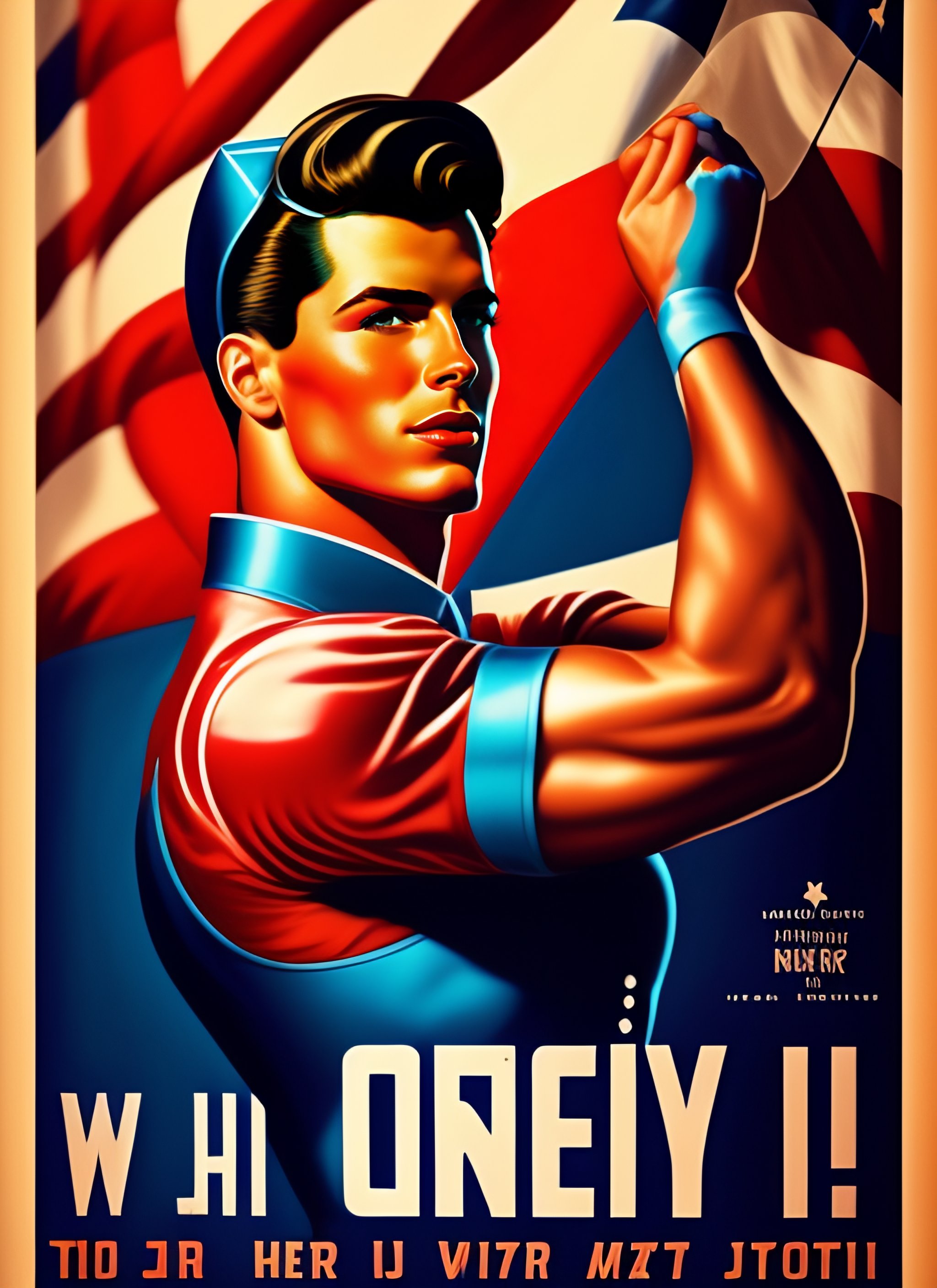 Lexica - A male young man the riveter "We can do it !" poster by John ...
