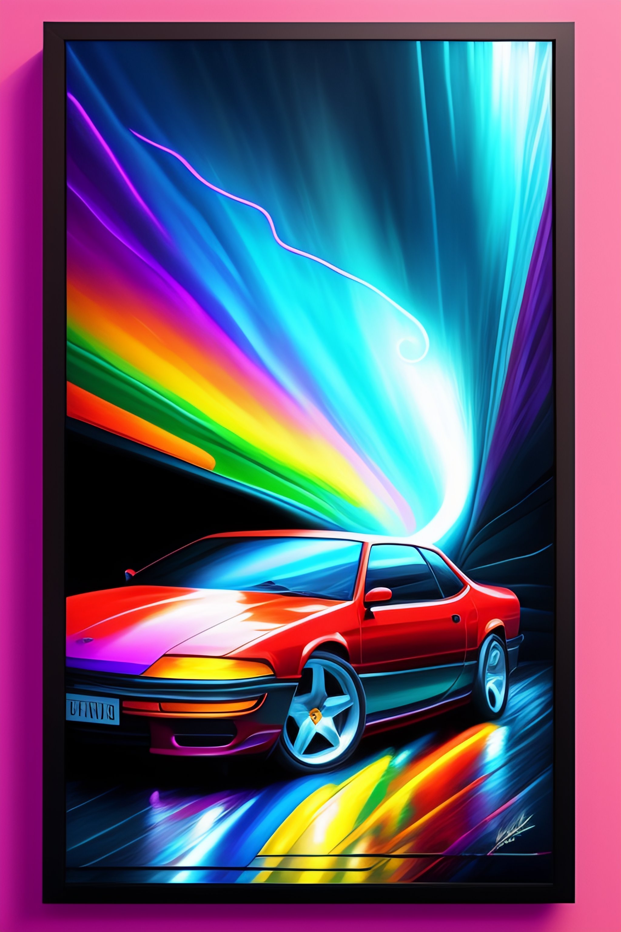 Lexica - Car wash tunnel, water splashes, pop art, party lightning ...