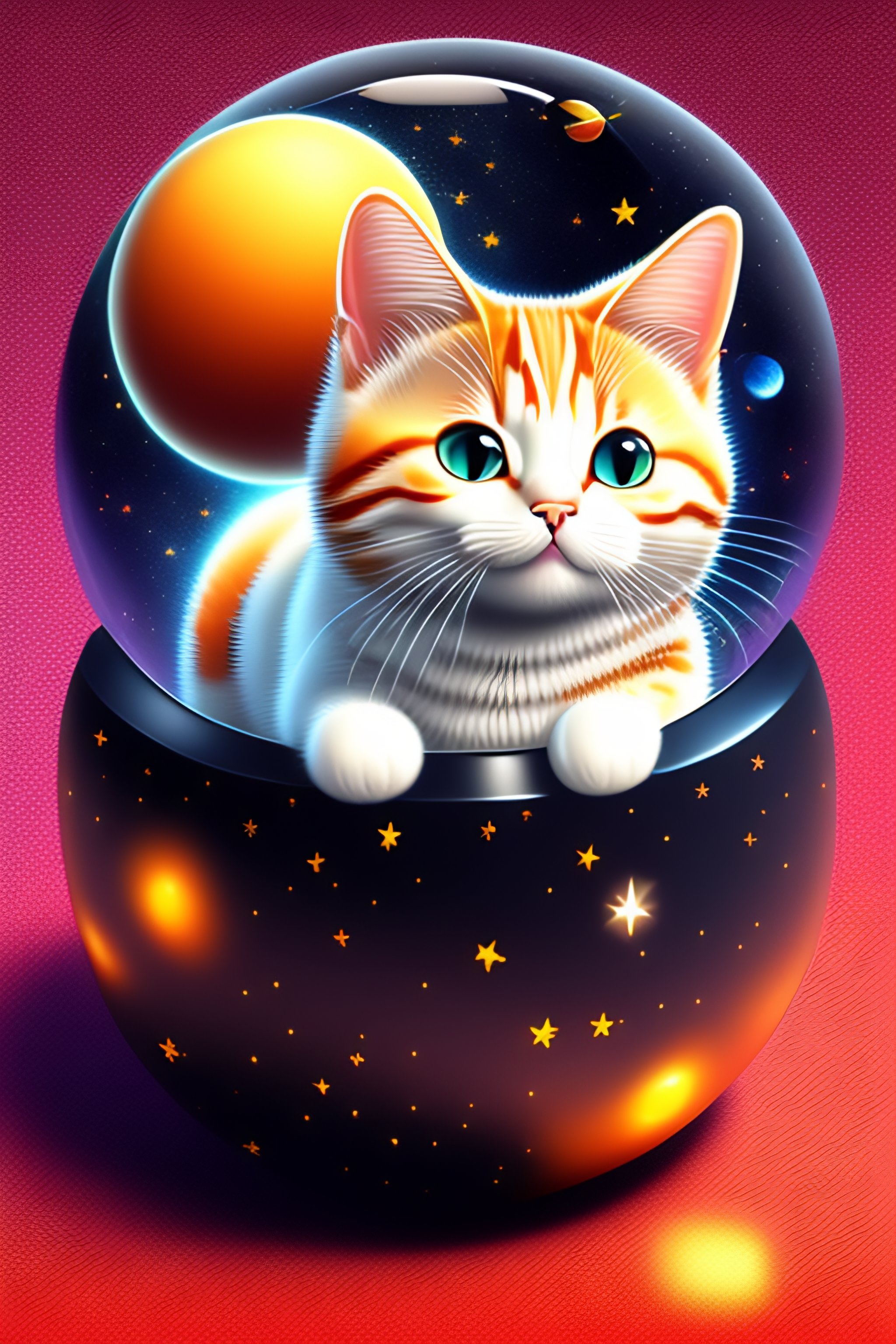 Lexica - 3D pixel cat cartoon, japanese, good luck, cute, space background