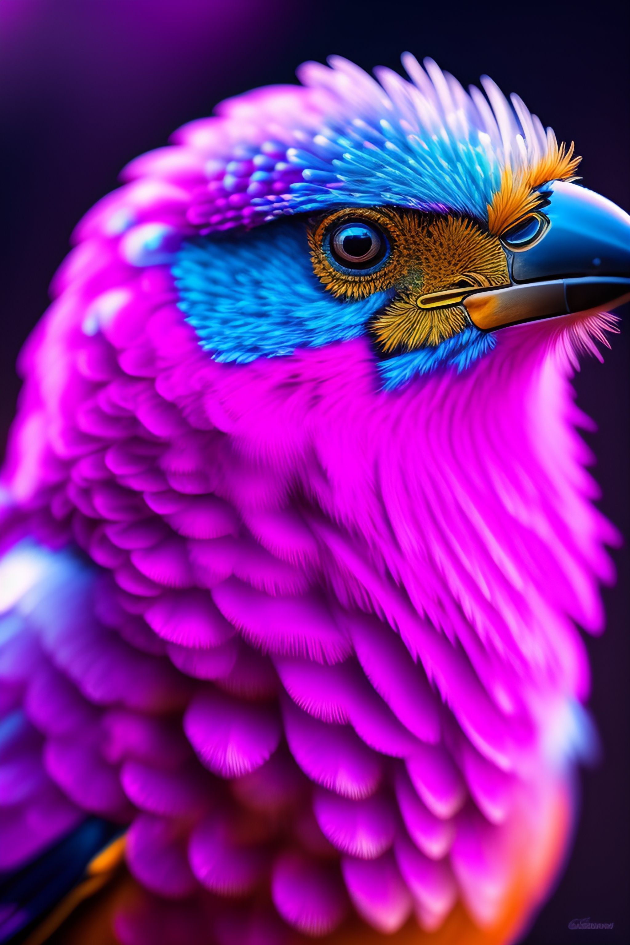 Lexica - Shimmering sparkling crystalline magenta bird, gorgeous ...