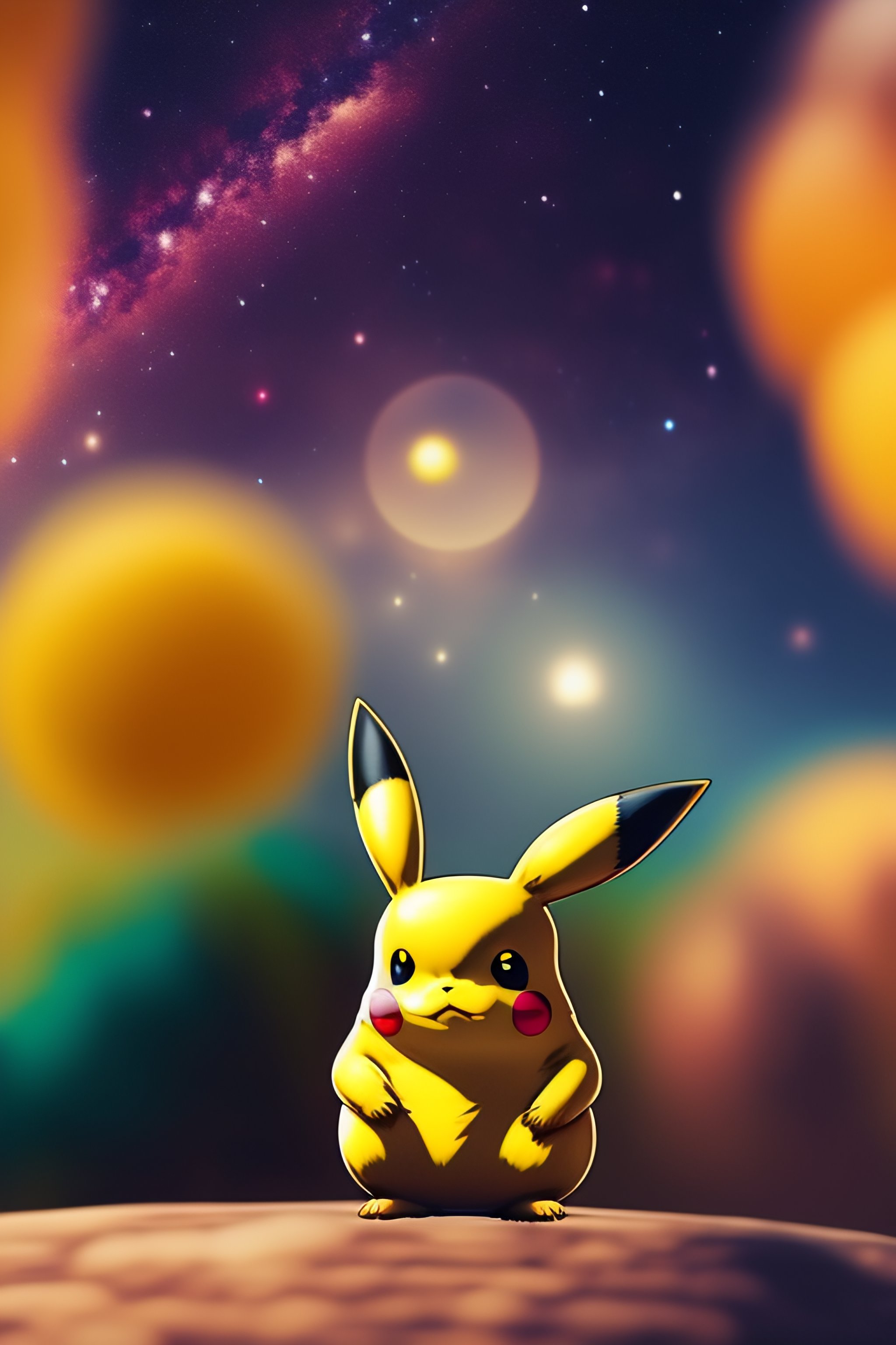 Lexica - Pikachu with peace in the space