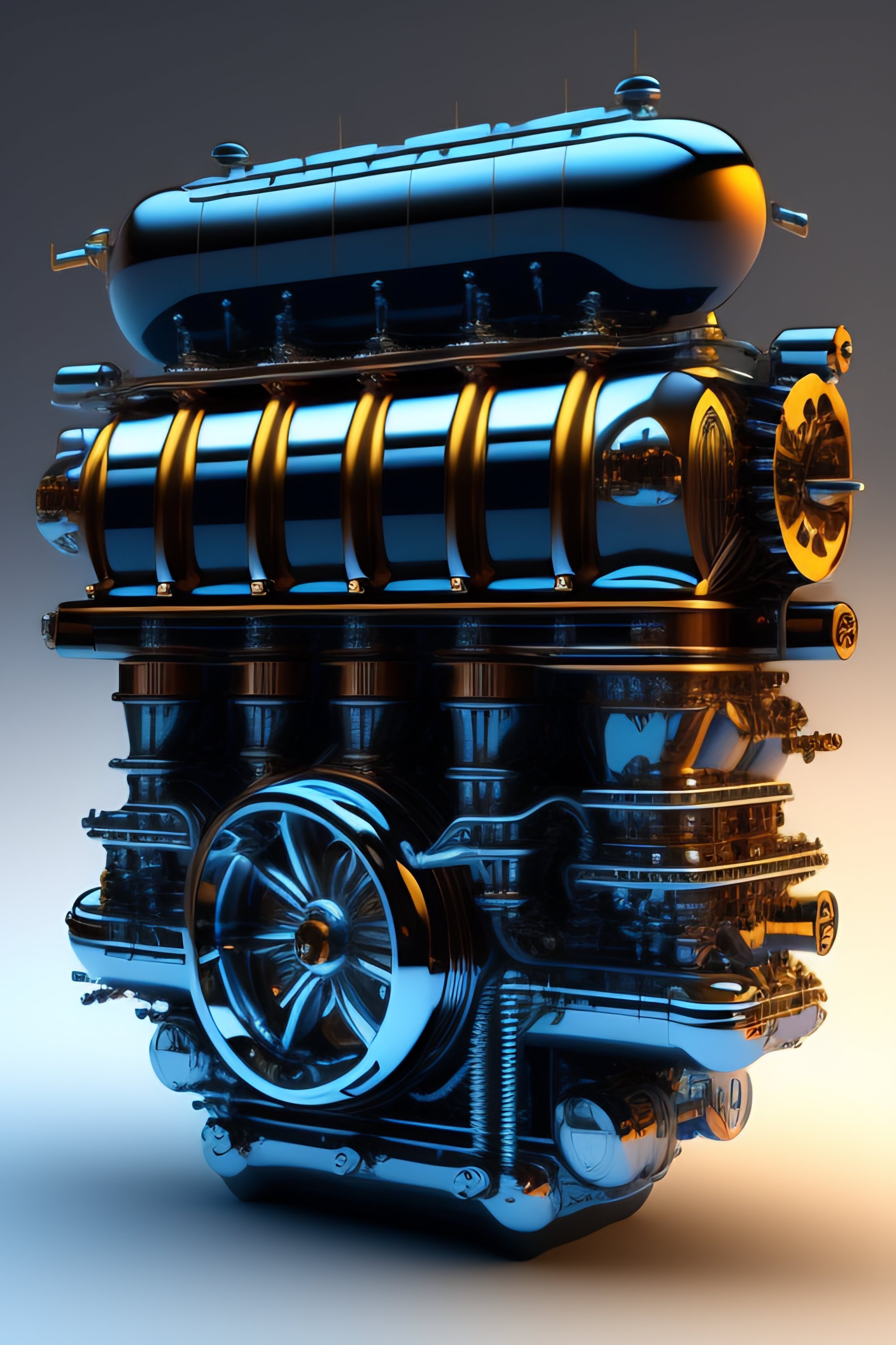 Lexica - Hologram of a futuristic engine