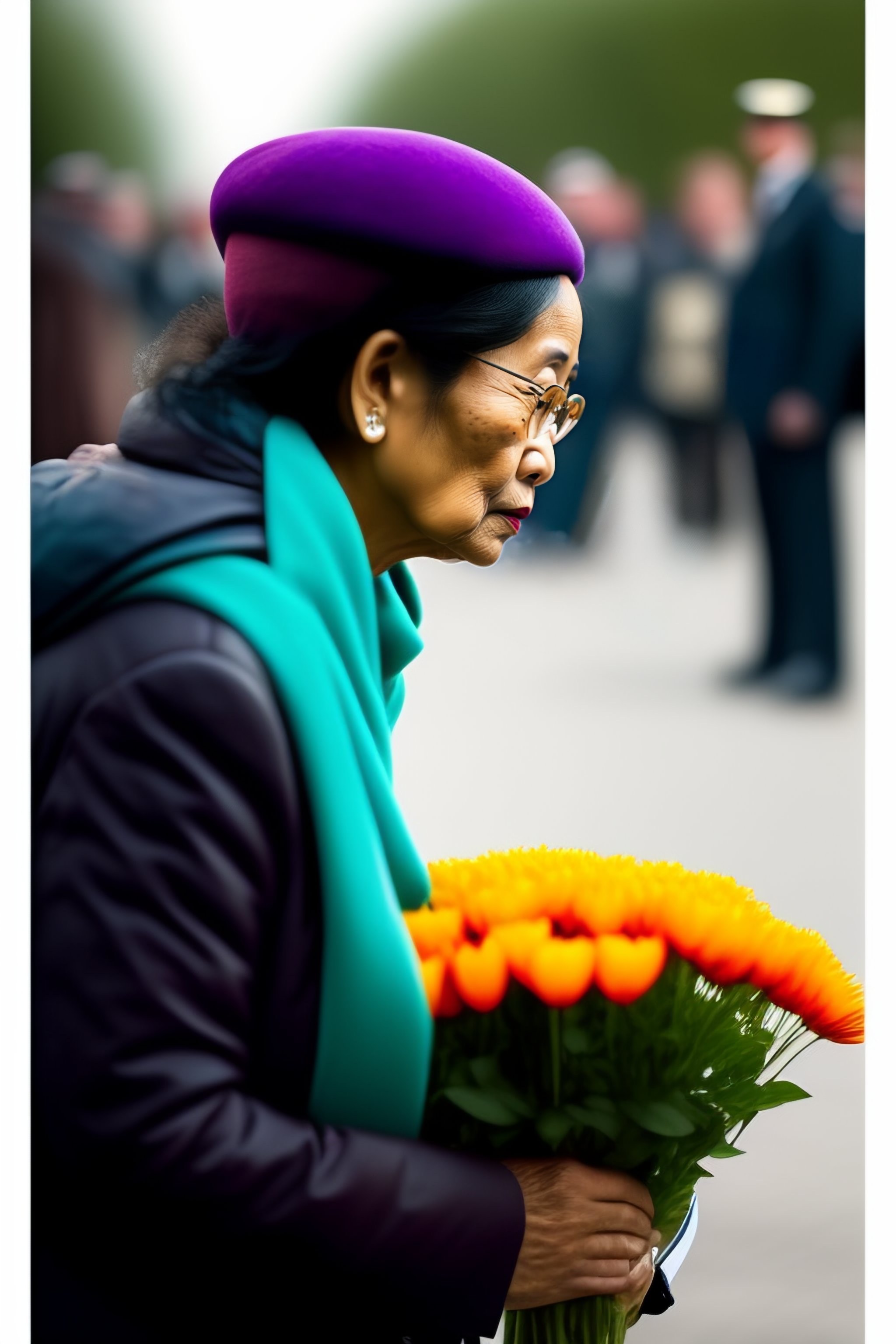 Lexica - Puting giving flowers to climate activists
