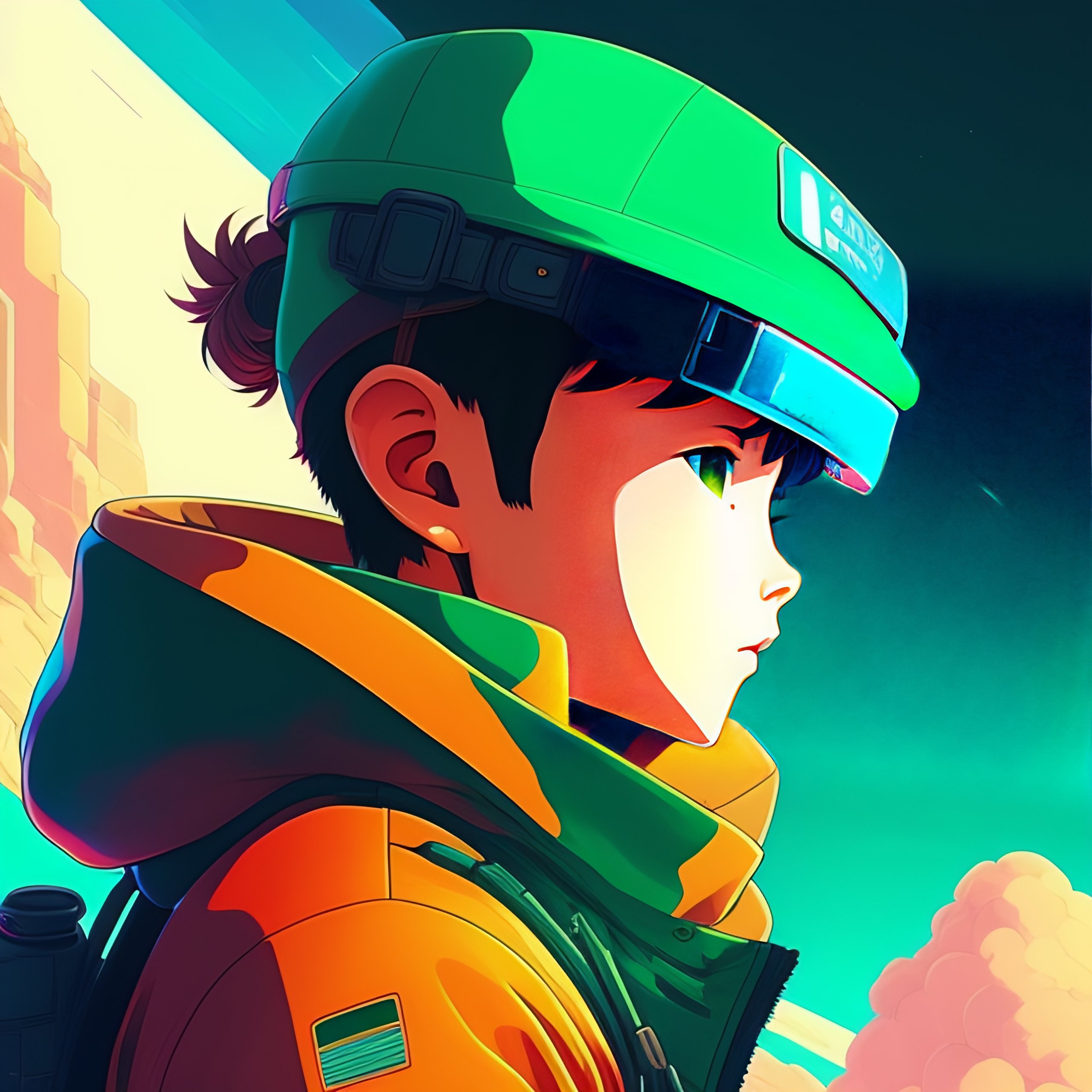 Lexica - Guy with a vr headset, style of laurie greasley, studio ghibli ...