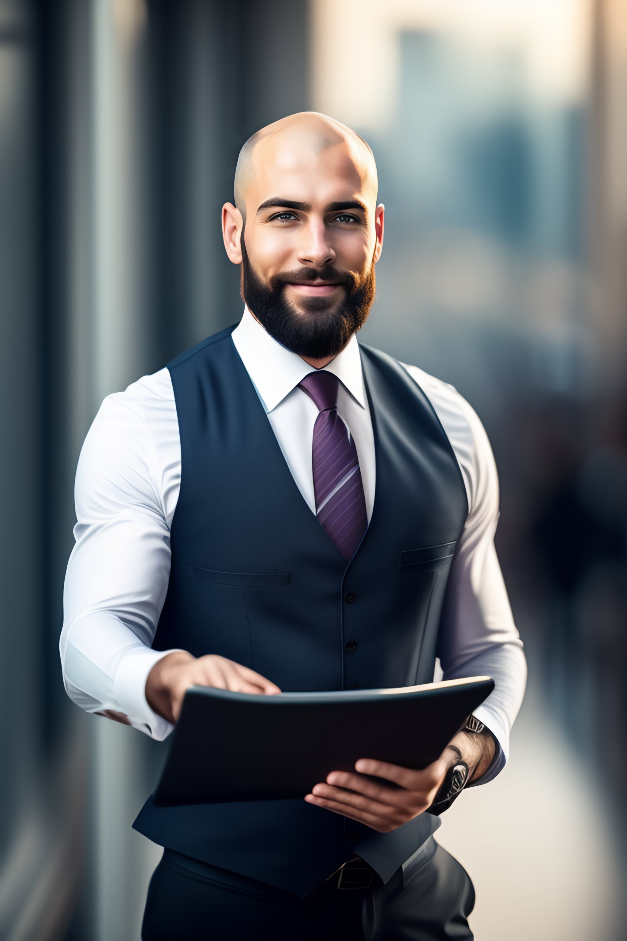 Lexica - Bald bearded young property manager with IT skills