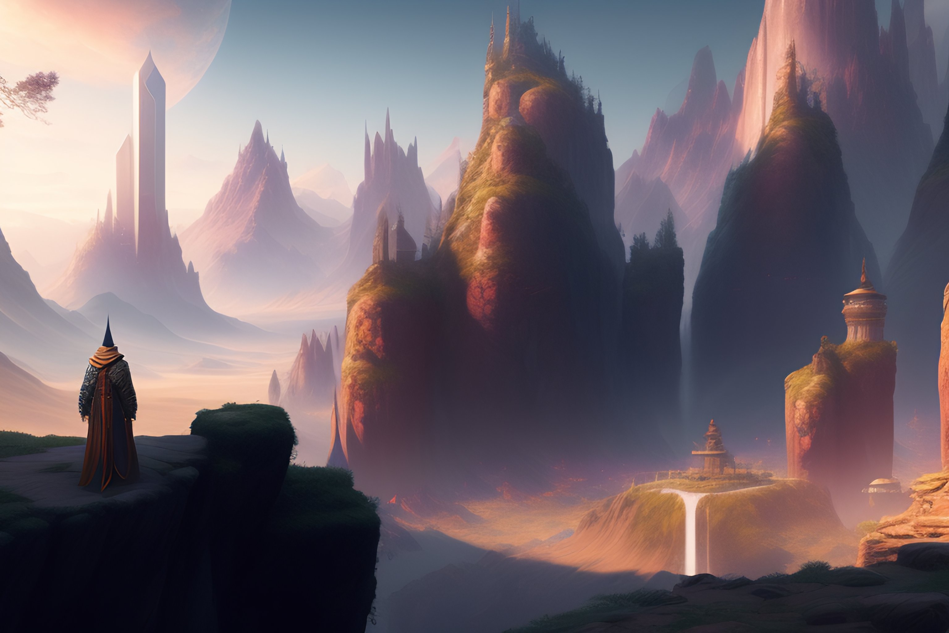 Lexica - A wizard overlooking a dystopian world, intricate, highly ...