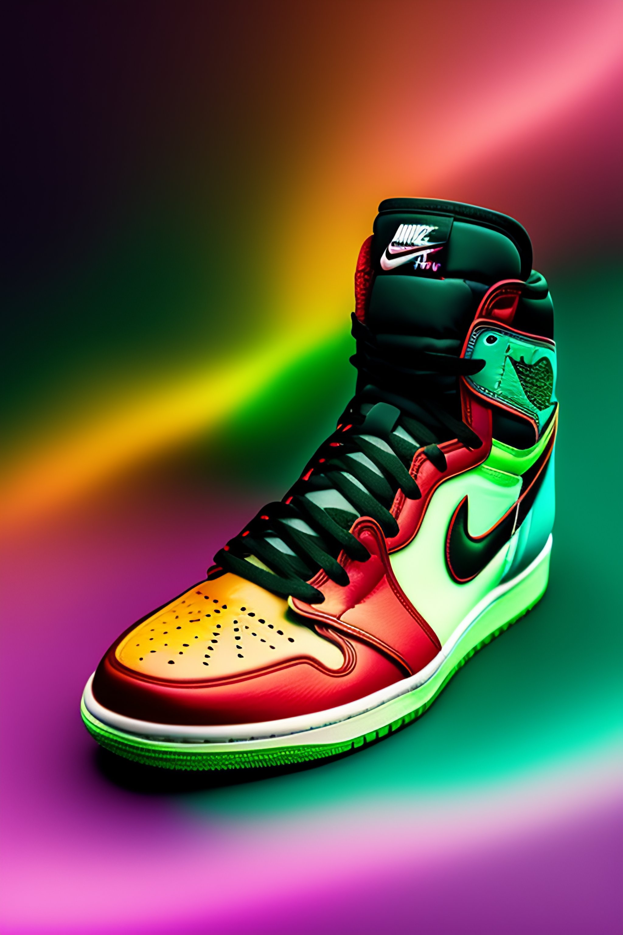 Lexica - Nike jordan 1 "chicago" colorway, green cloud background