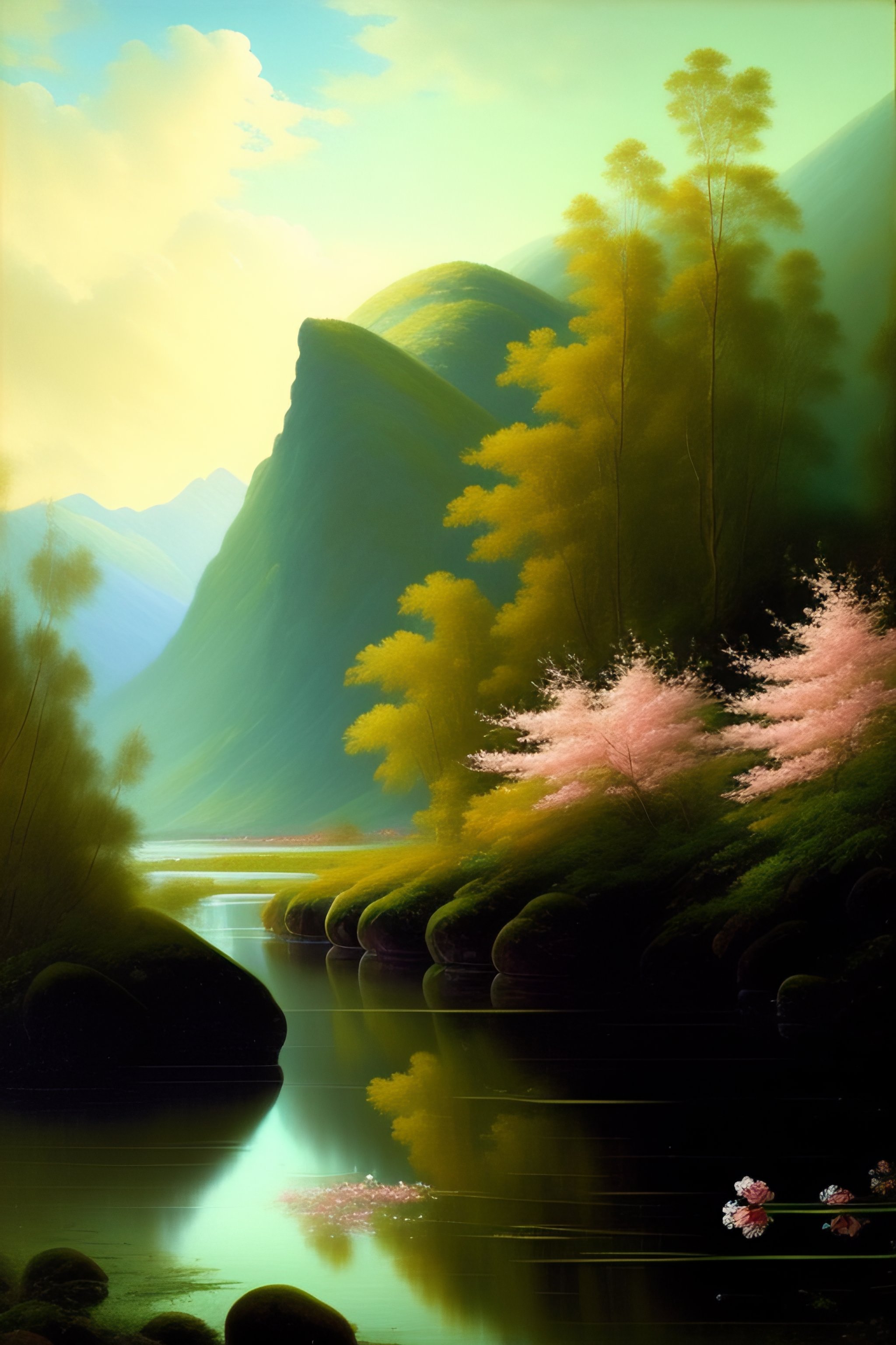 Lexica - Hyper detailed landscape, Thunder rumbled and it rained, and ...