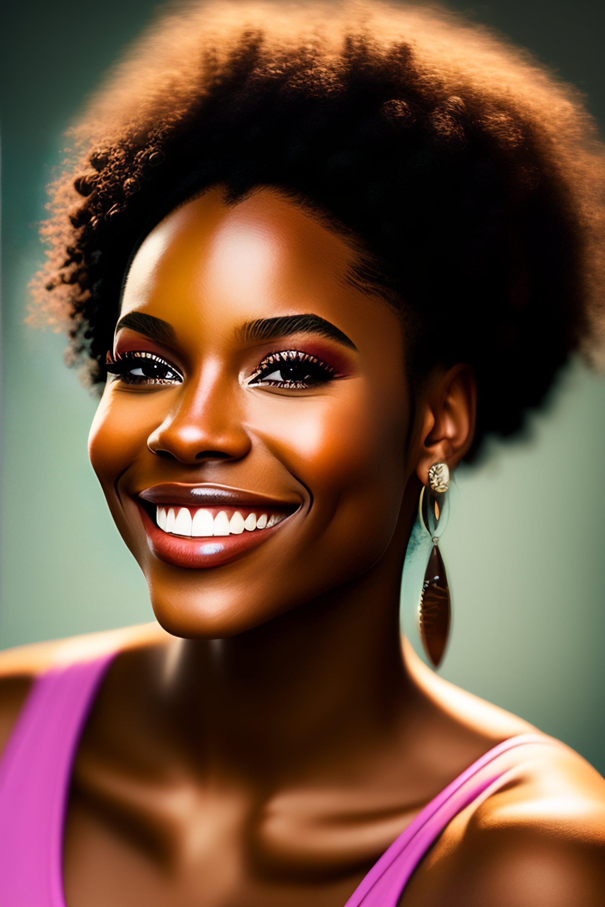 Lexica - Portrait of a uniquely pretty 20 year old black girl ...