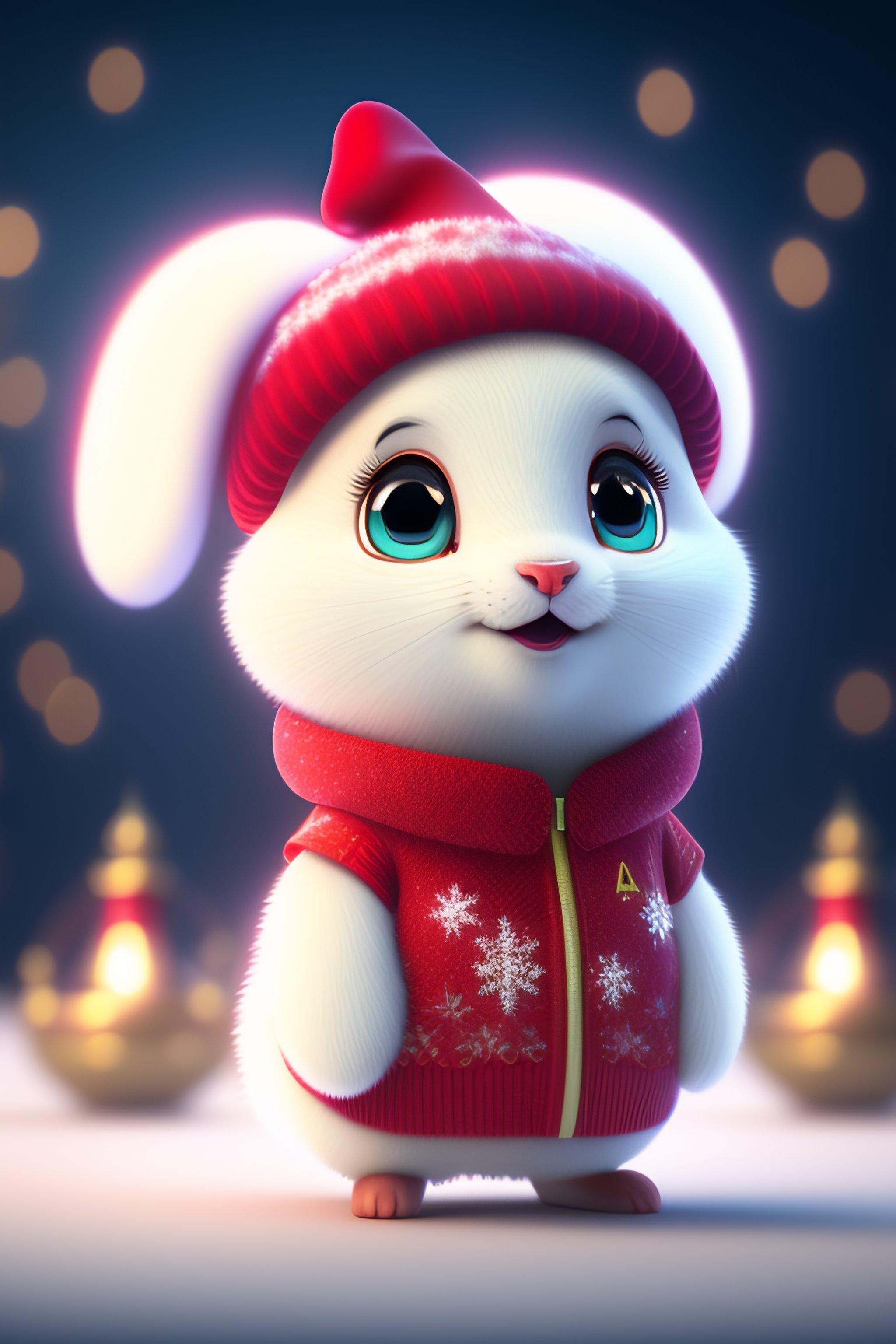Lexica - Pixar style,a super cute and happy white fairy rabbit ,Singing ...