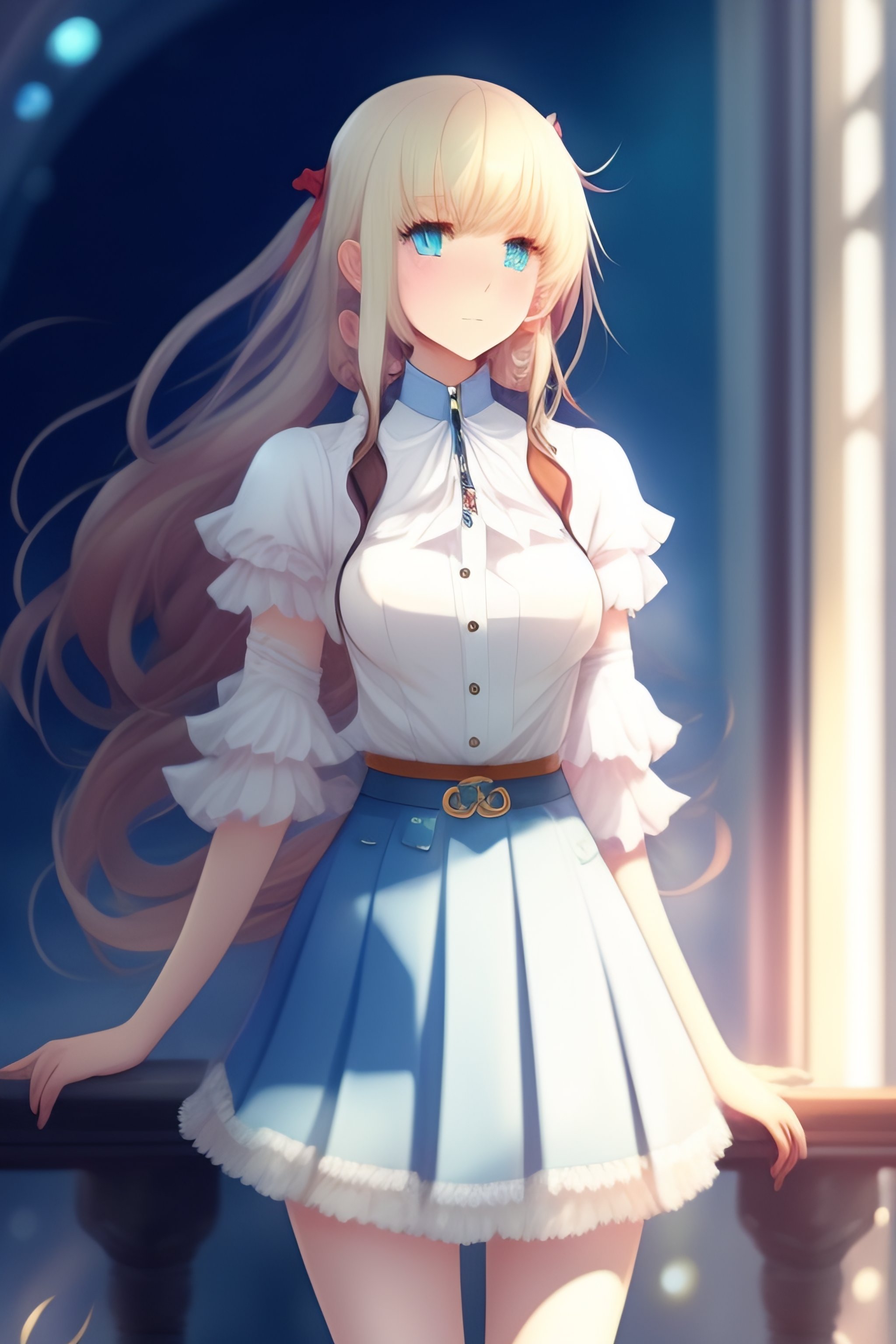 Lexica - FGO anime girl Blond, long hair, blue eyes and a pretty smile ...