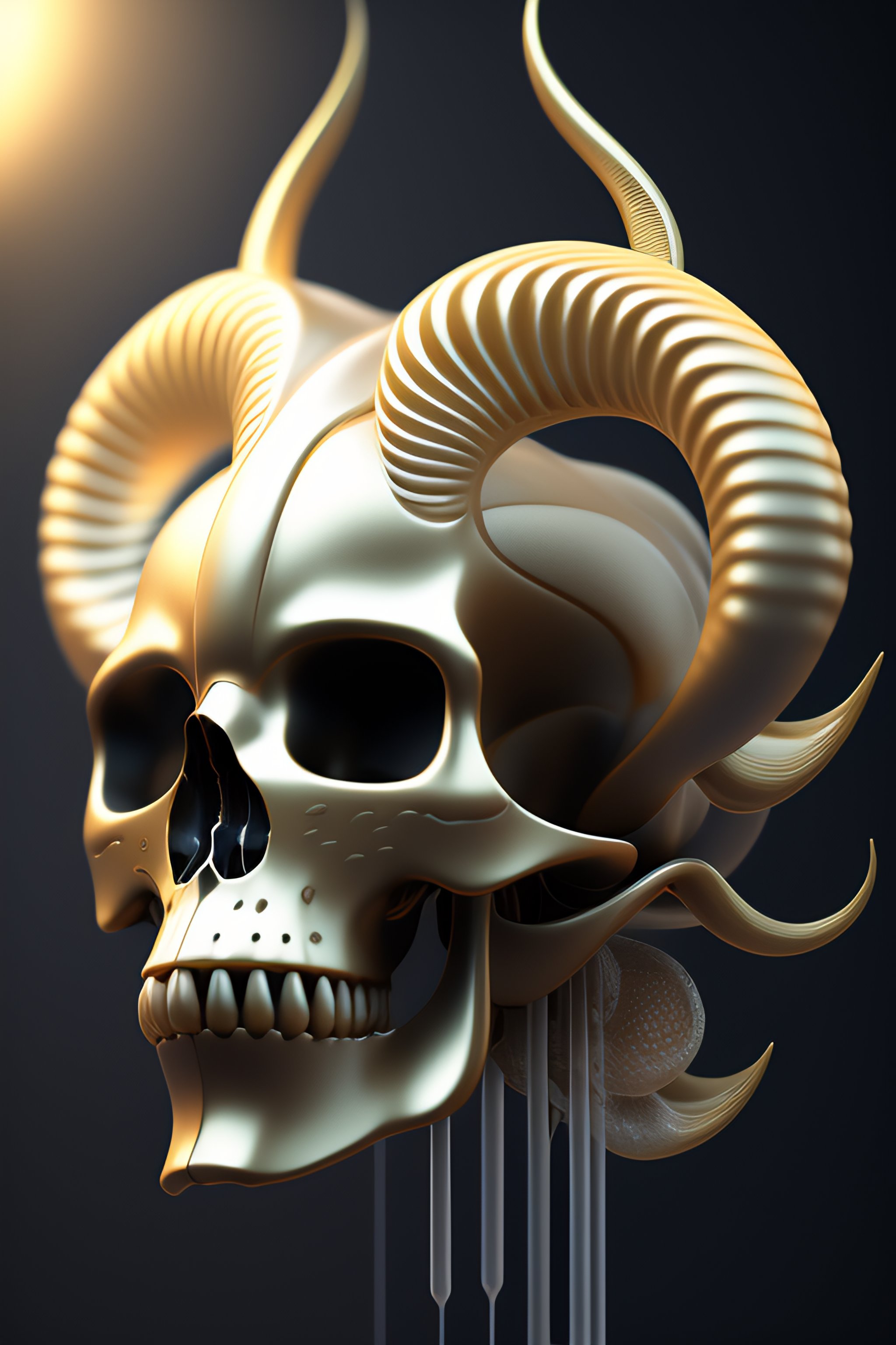 Lexica - God skull face close-up portrait ram skull. hard surface ...