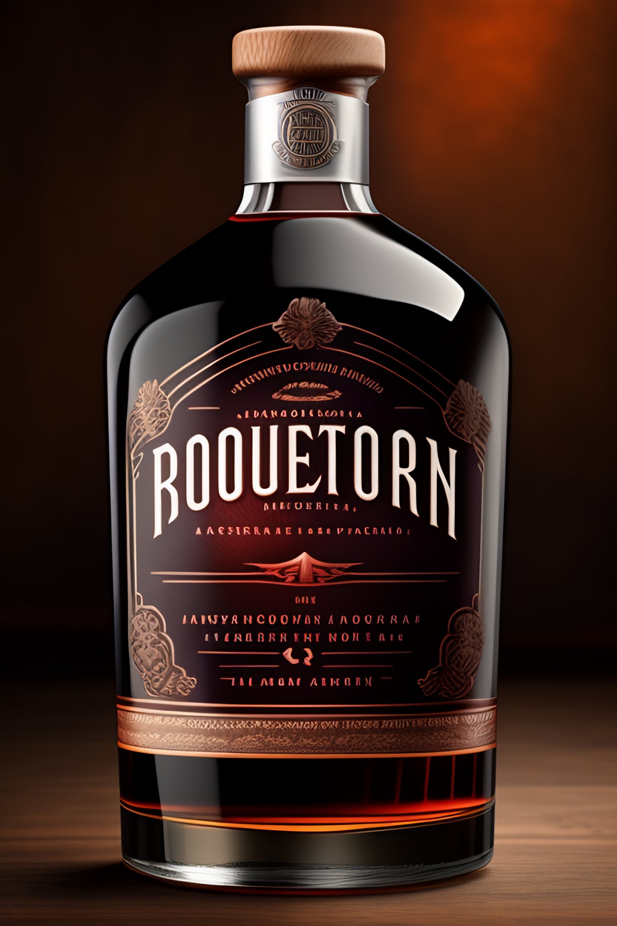 Lexica - American bourbon whiskey silver label bottle design