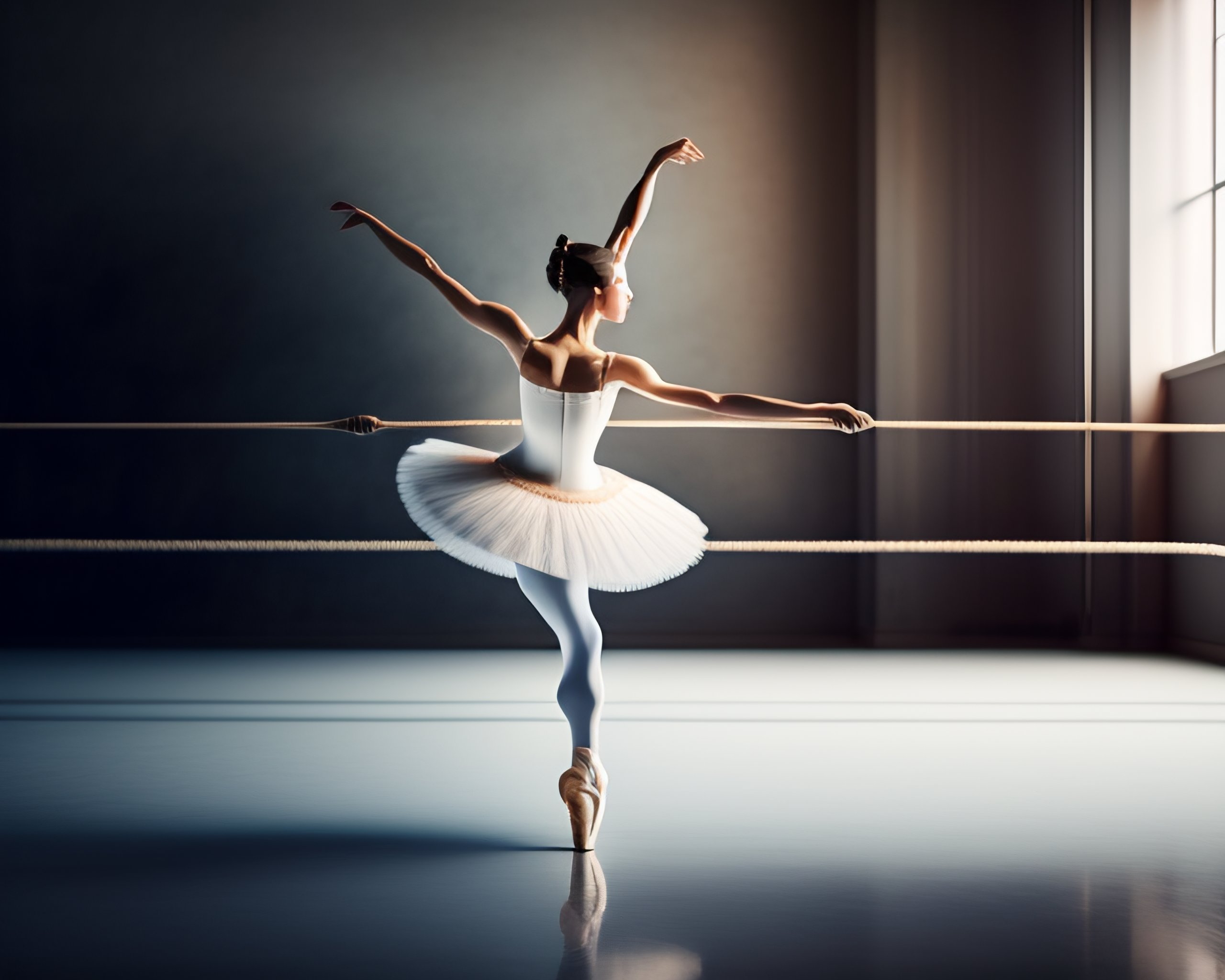Lexica - Full body photo of a ballet dancer made from rope