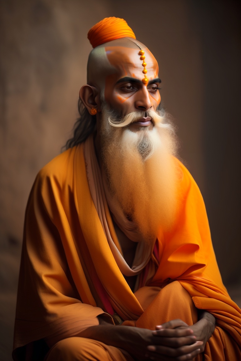 Lexica - The image depicts a Sadhu Saint, a spiritual ascetic, with a ...
