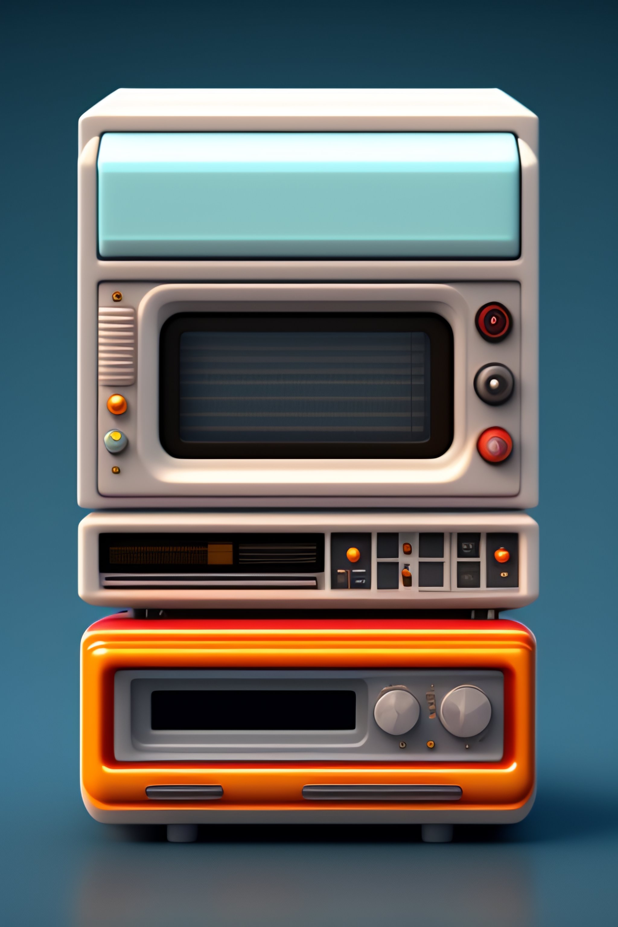 Lexica - 3D pixel retro tiny cute electronics render.