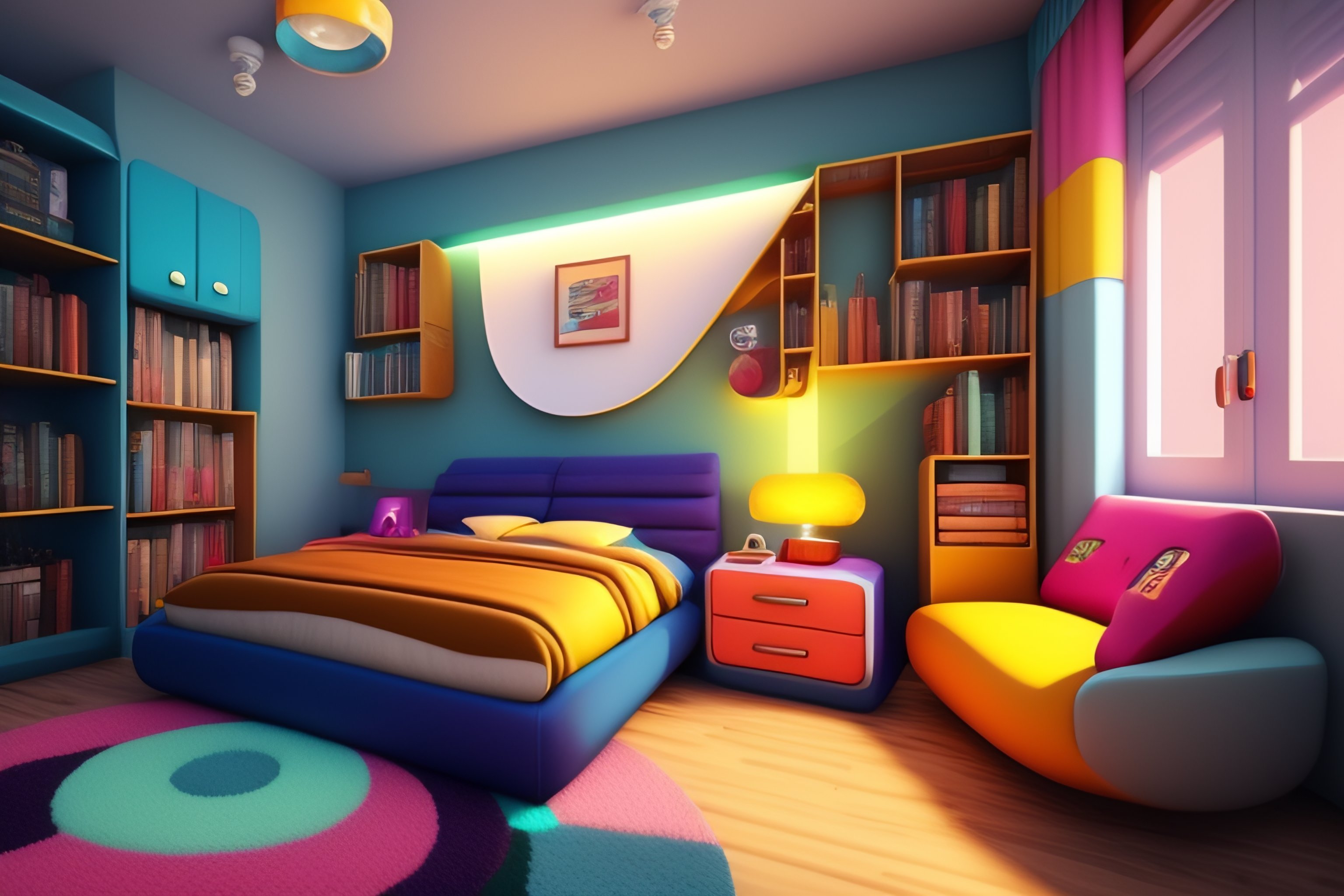 Lexica - Cute gamer girl theme,bedroom , the room is messy and ...