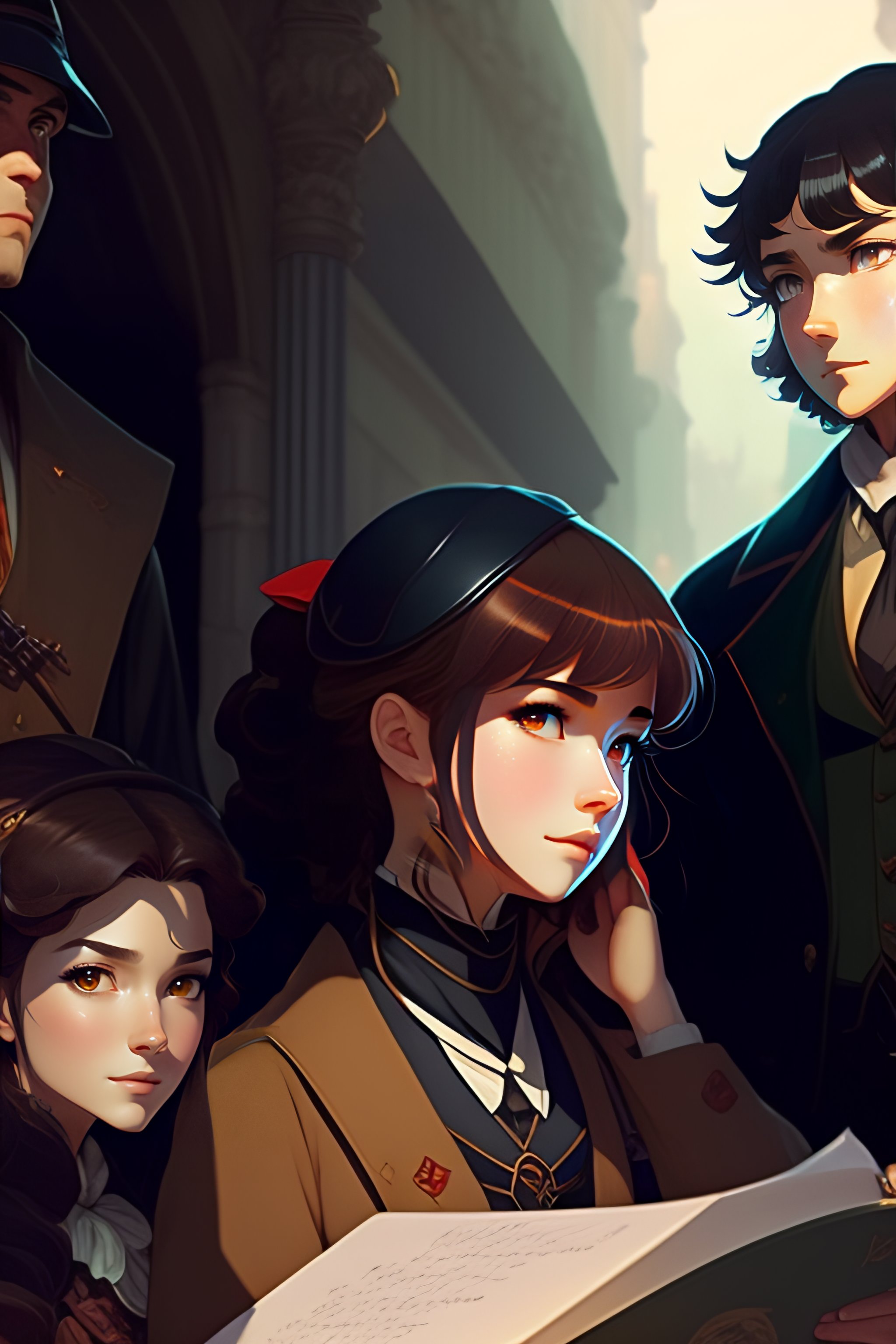 Lexica - Taking notes solo 1girl renaissance medieval fantasy film noir ...