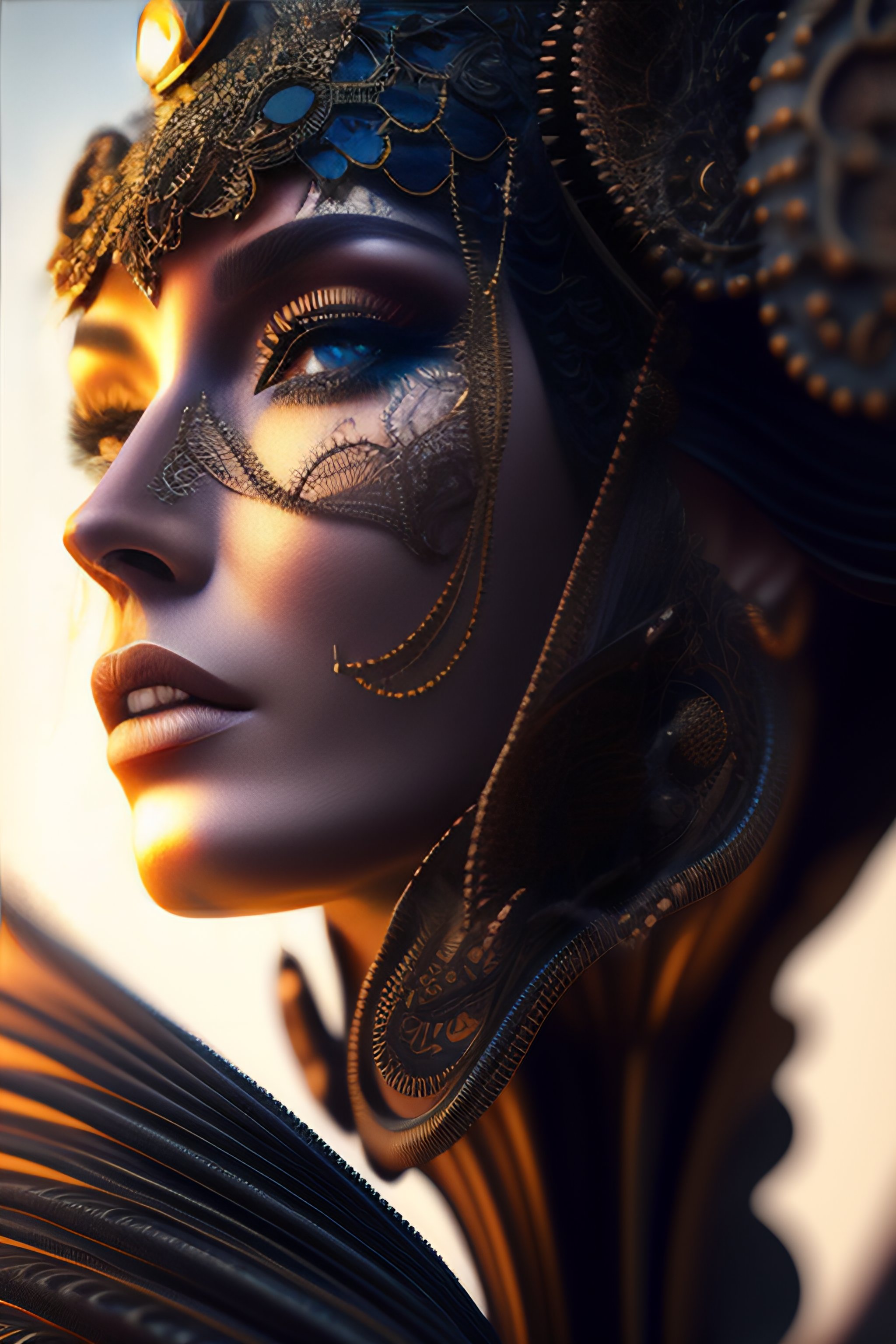 Lexica - Face coming out of a wall complex 3d render ultra detailed of ...