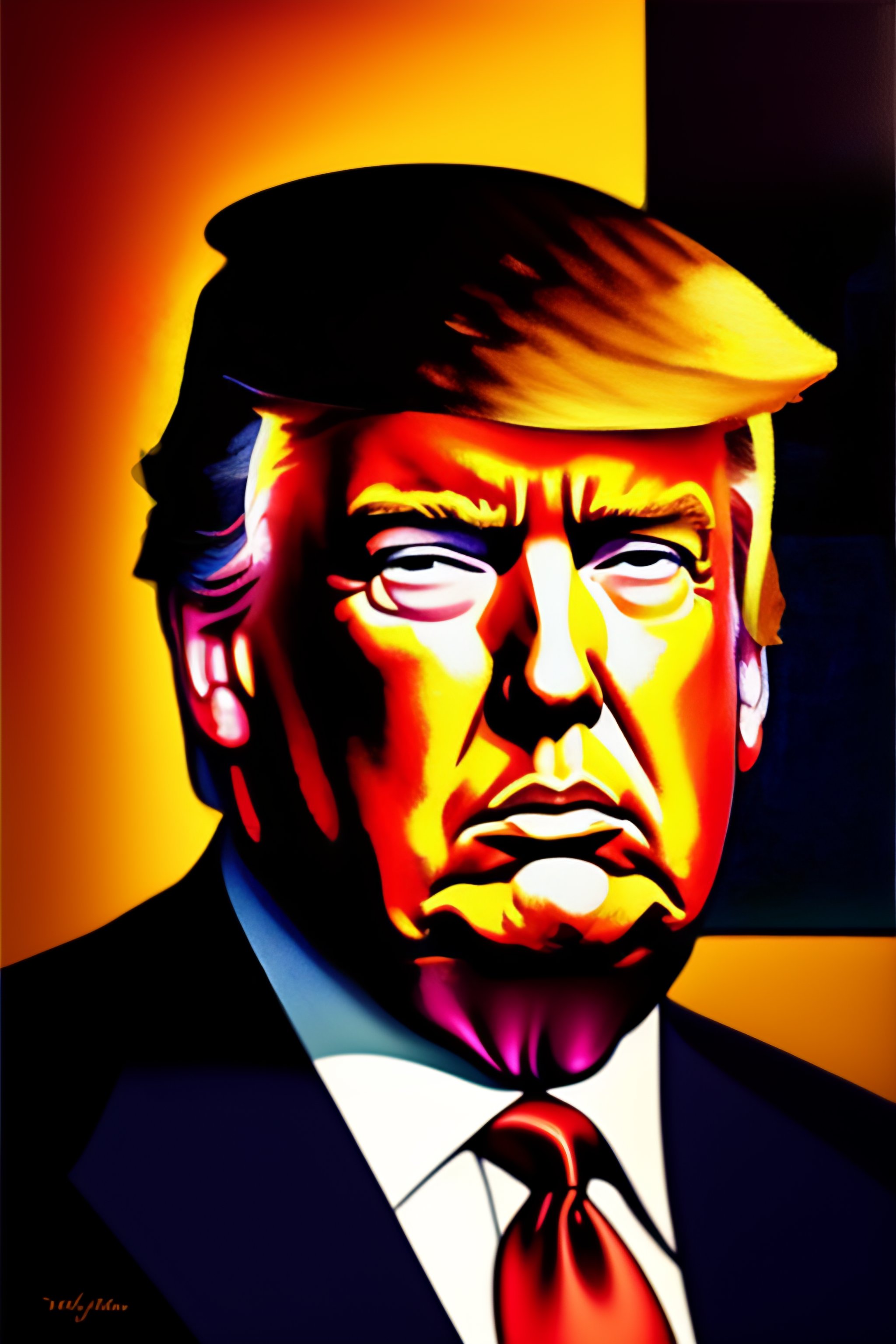 Lexica - Oil painting of donald trump in the style of juan gris