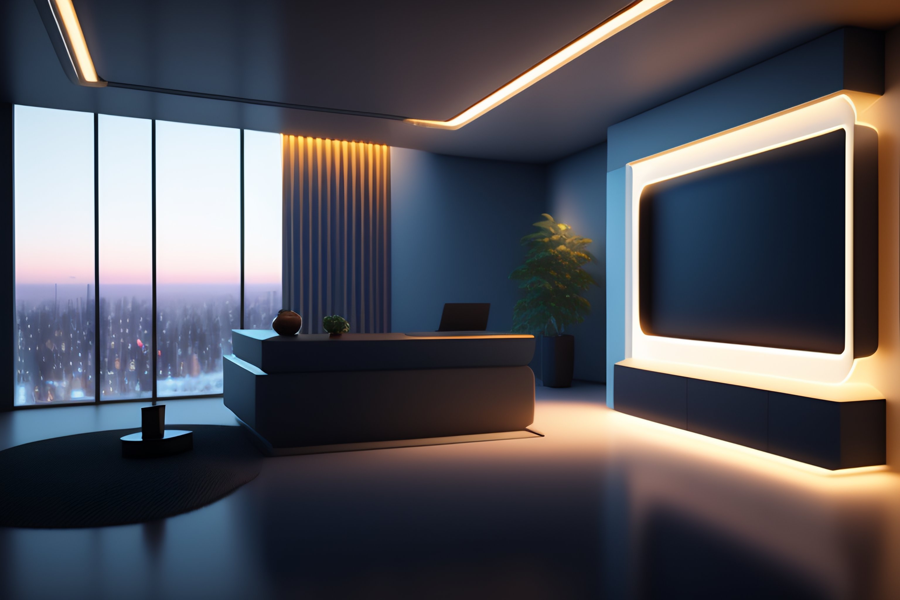 Lexica - Interview scenery, tv show, office, tv black screen, neutral ...