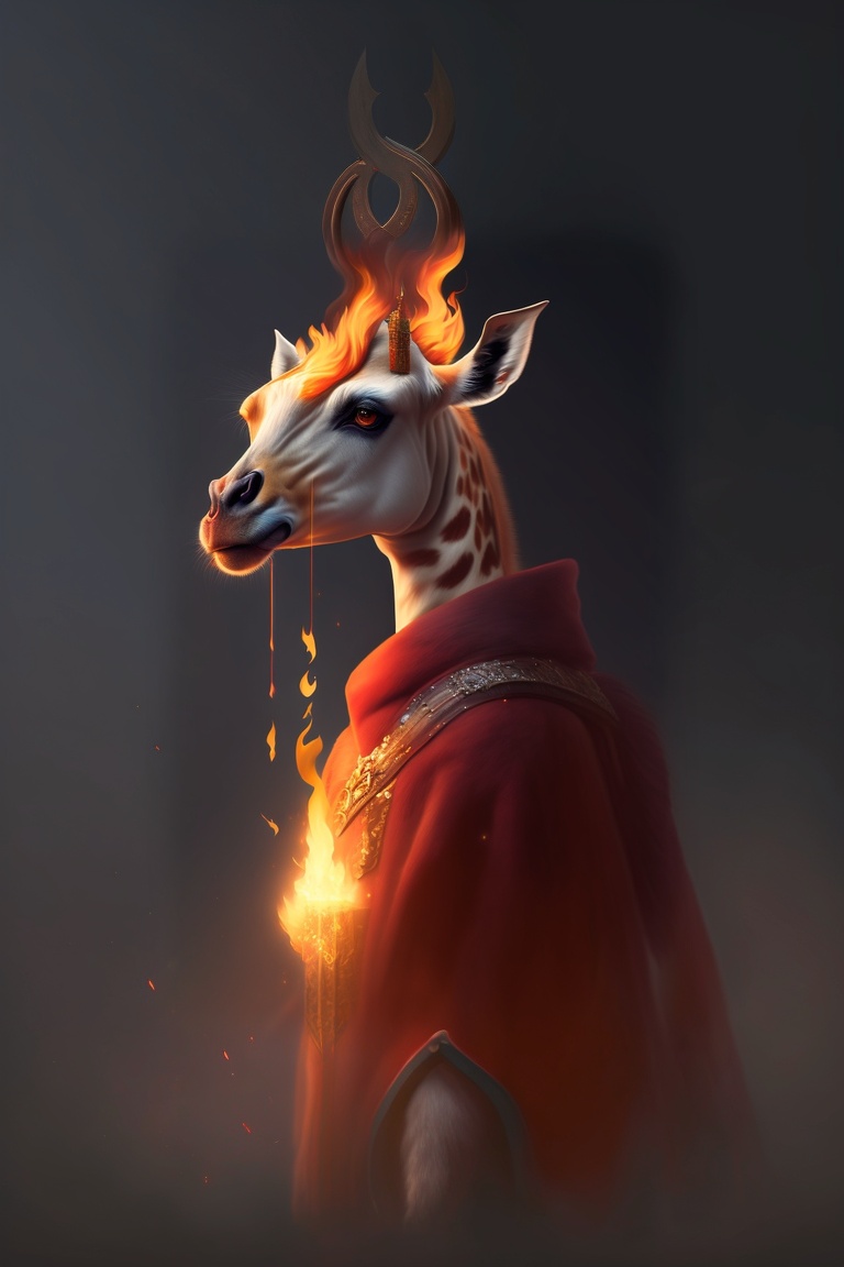 Lexica - Anthropomorphic saint giraffe on fire, epic 2d art, trending ...