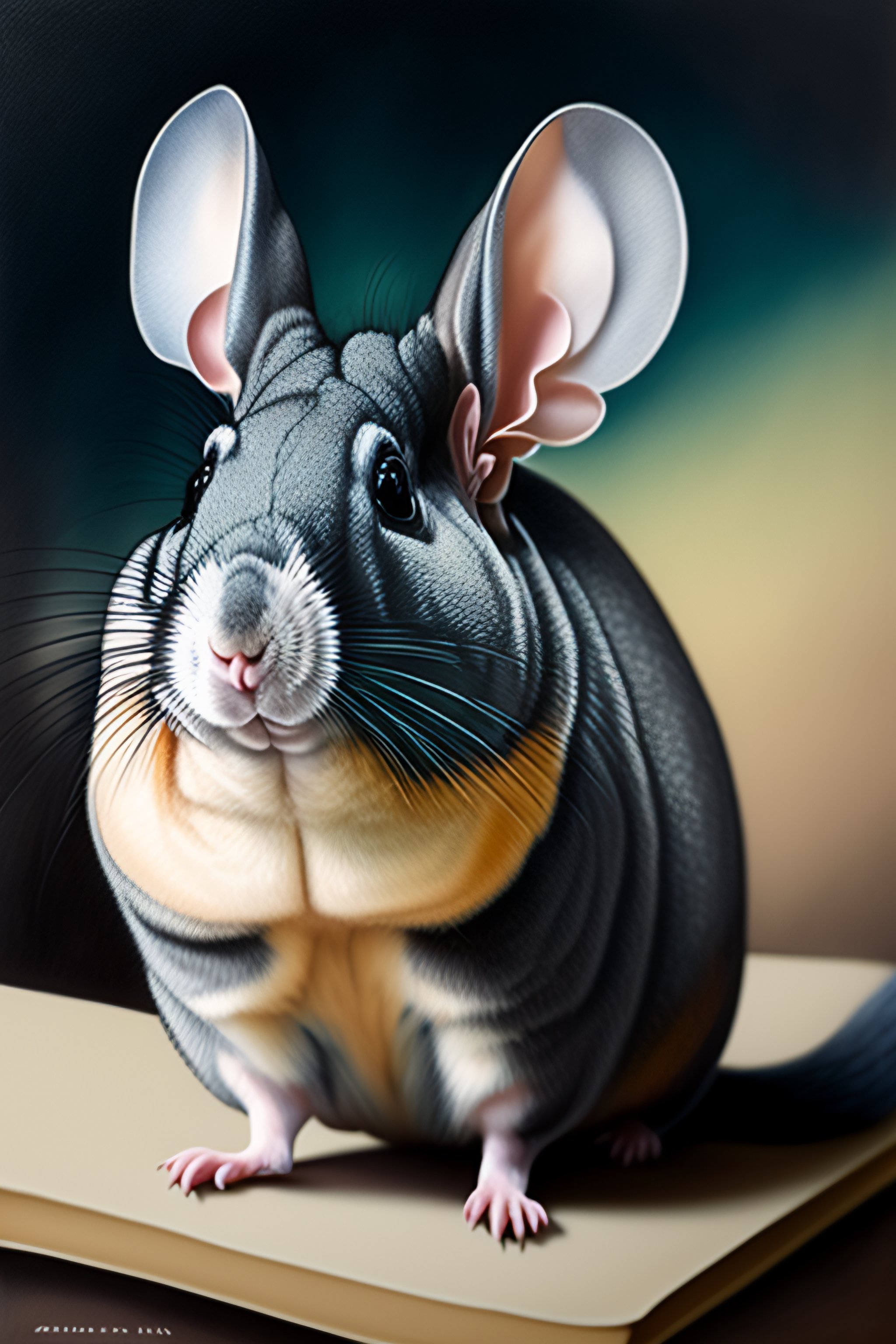 Lexica - A realistic drawing of a chinchilla