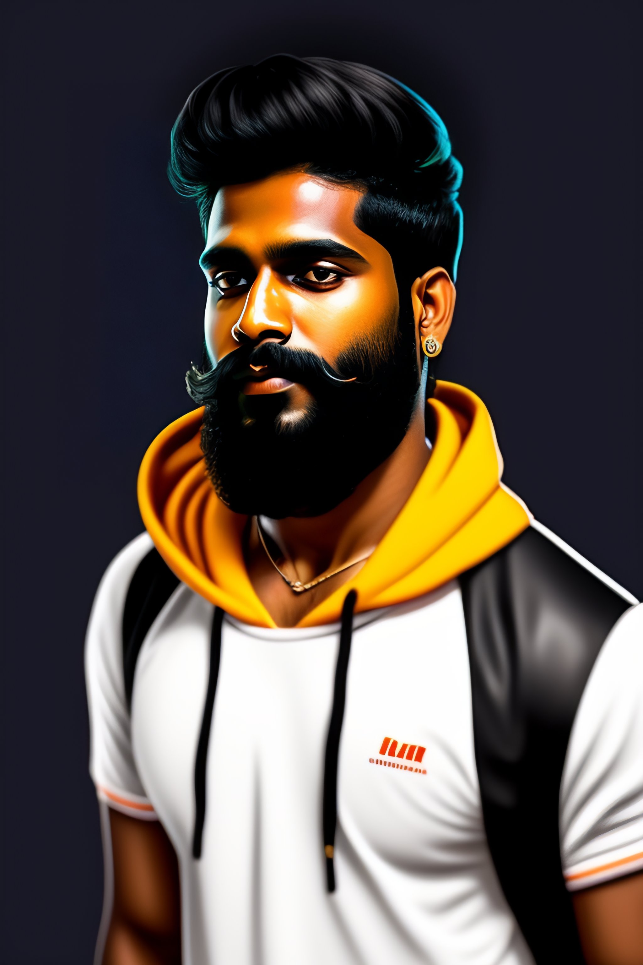 Lexica - Hyper detailed illustration of a south Indian male podcaster ...