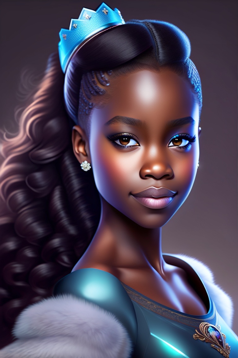Lexica - A black princess, with characteristics of princess Elsa from ...