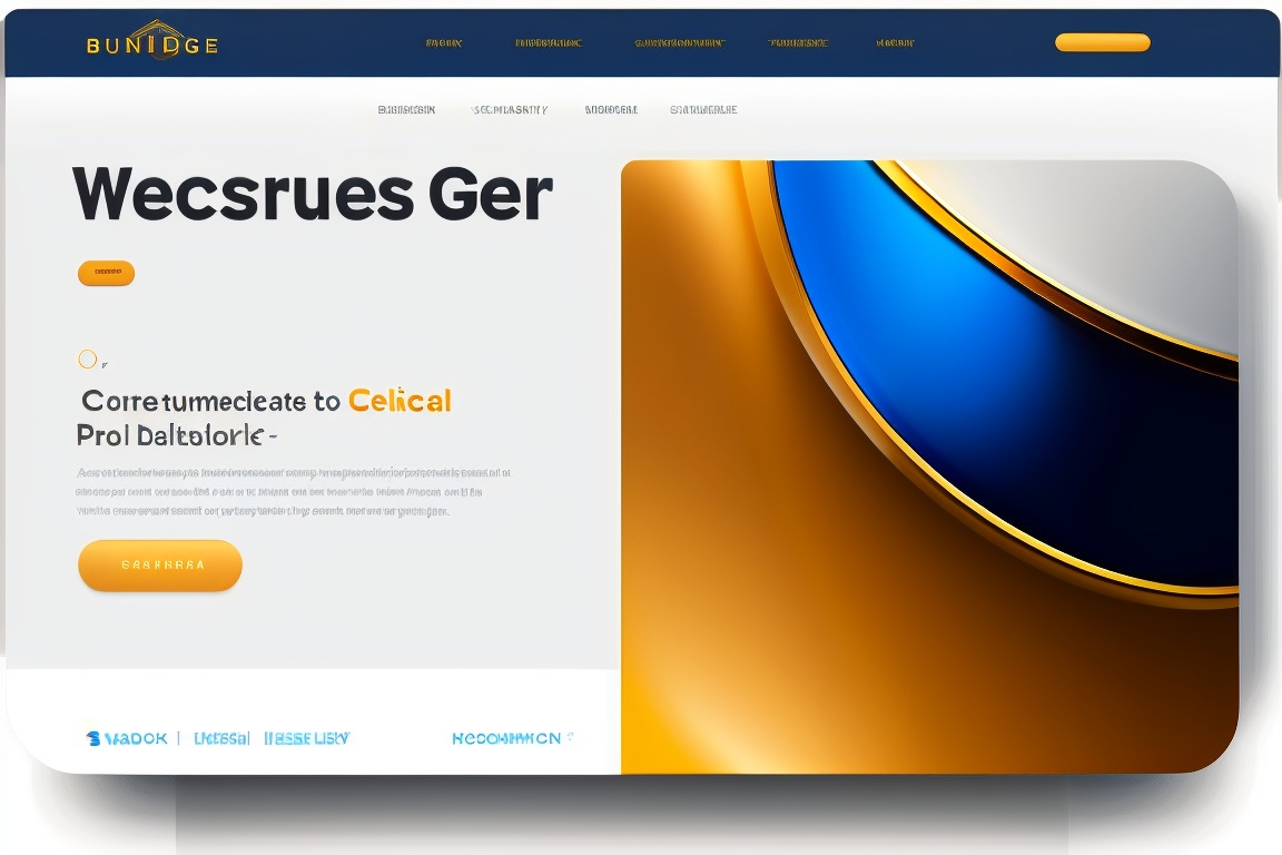 Lexica - A modern web page, white background, deep blue and gold letters