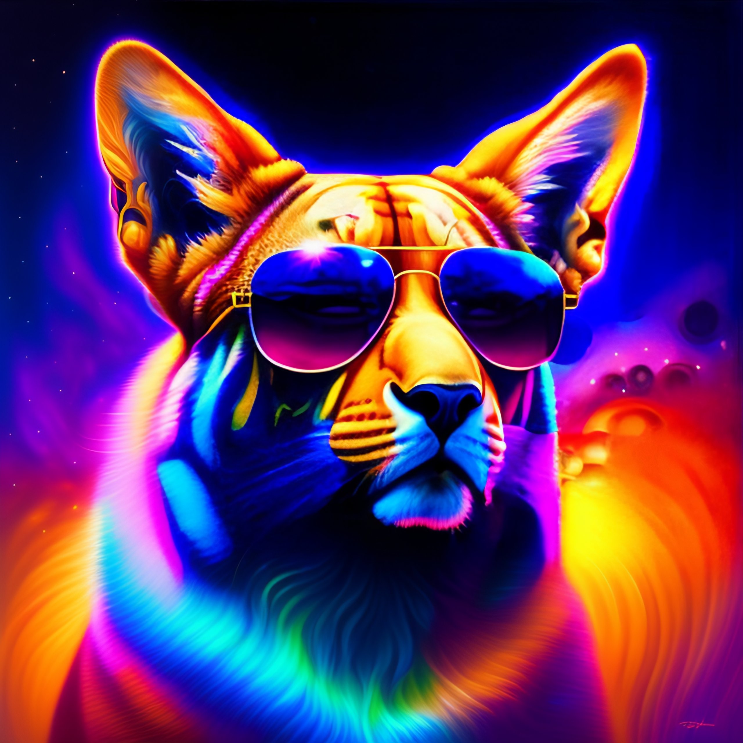 Lexica - Neon spirit animal wearing sunglasses by GEOGLYPHIKS by FABIÁN ...