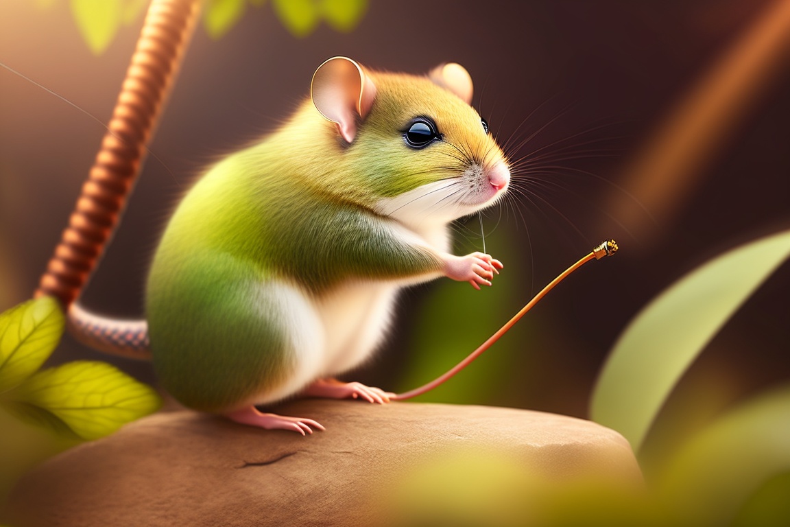 Lexica - Mouse cutting rope in jungle, 8k