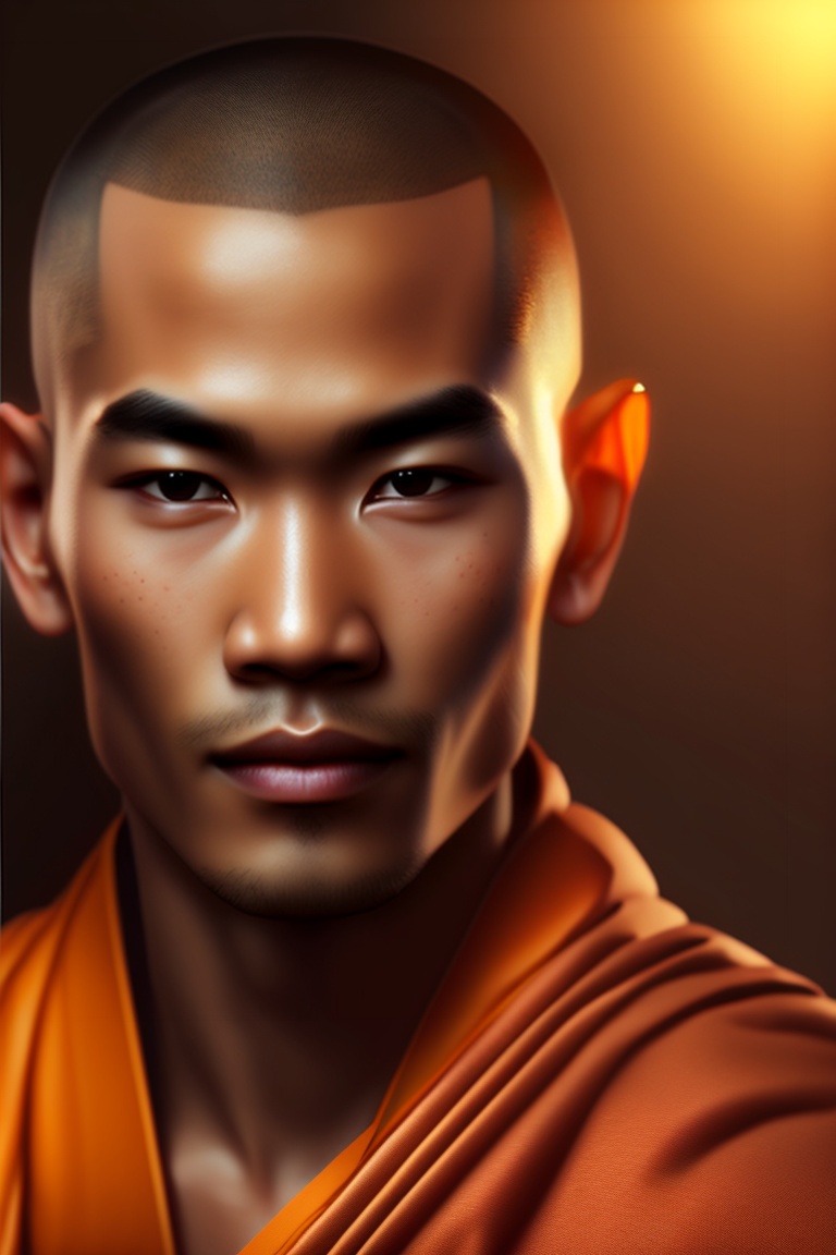 Lexica - Buddhist monk, cinematic, hd quality, realistic, looking at me