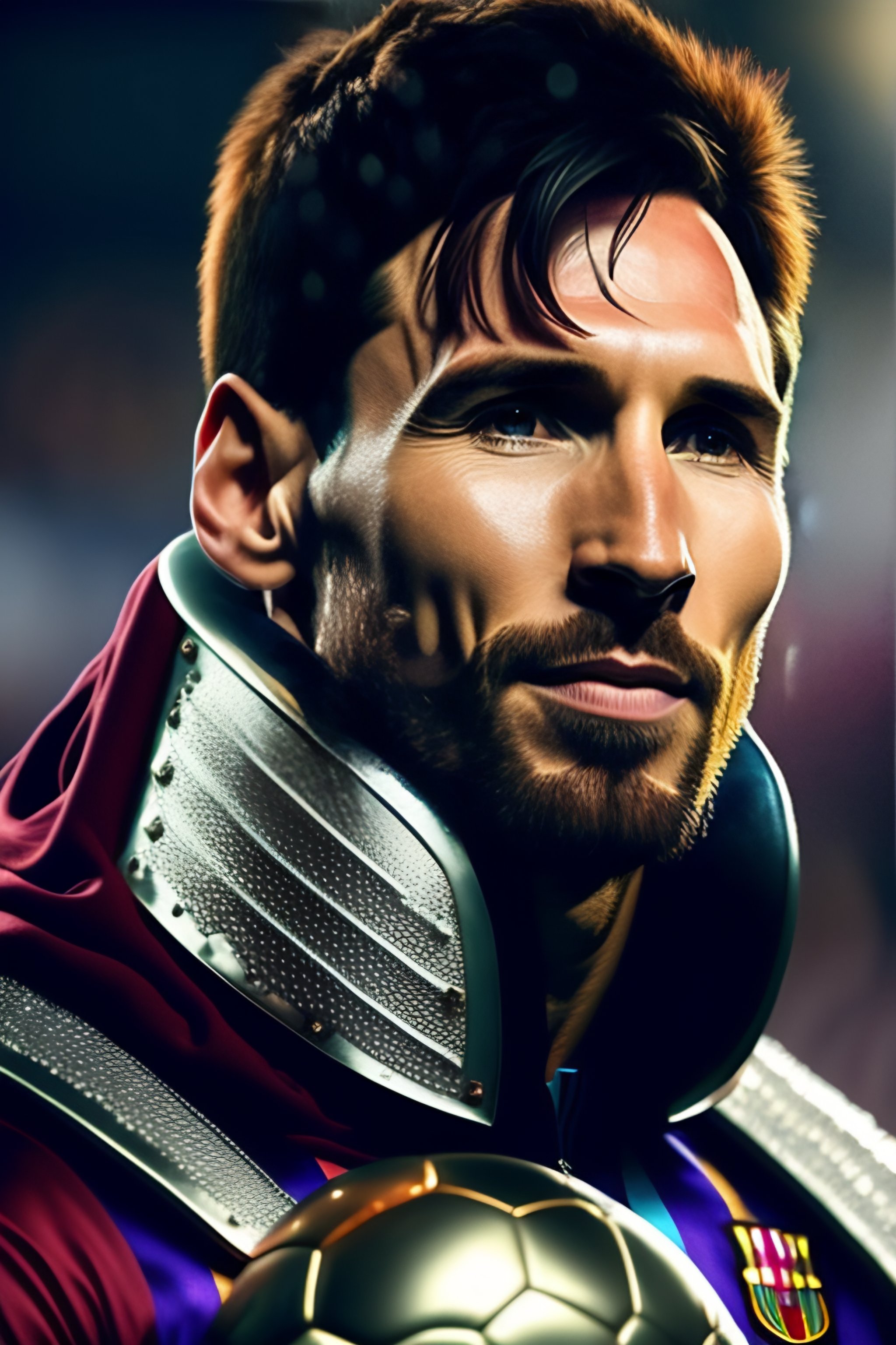 Lexica - Lionel messi wearing a knight armour