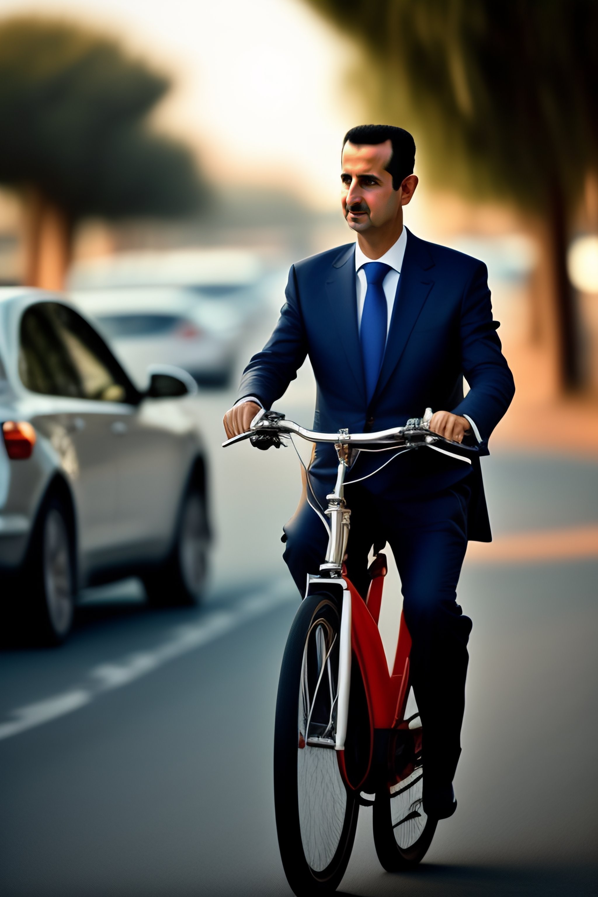 Lexica - Bashar al-Assad on a bycicle