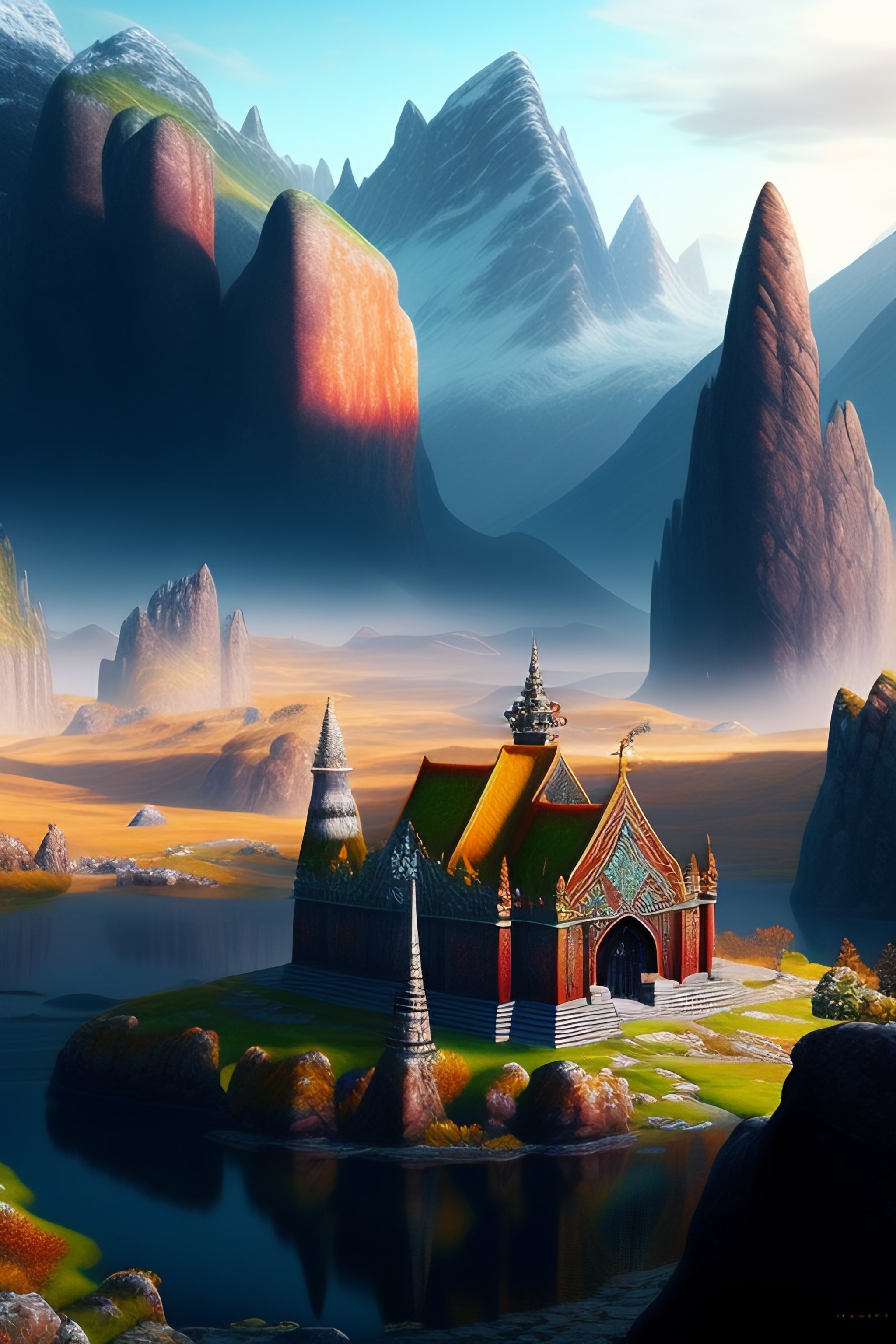 Lexica - A beautiful and highly detailed matte painting of a colorful ...