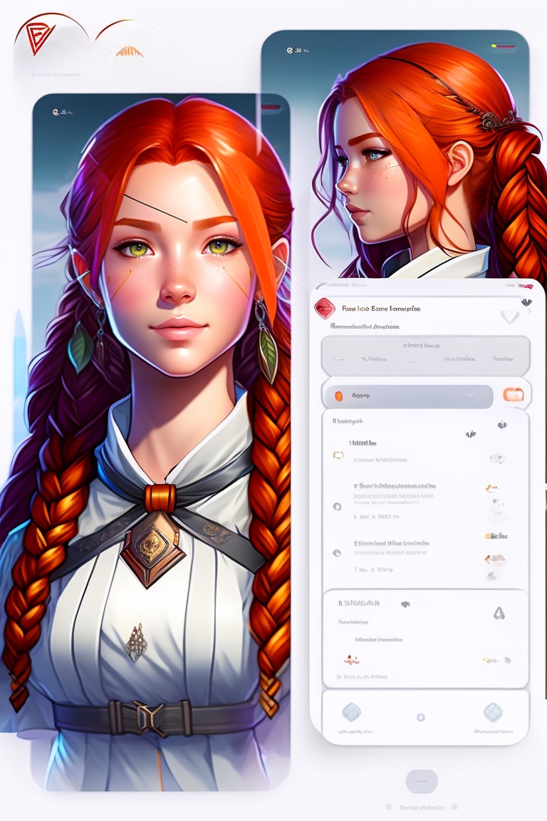 Lexica - Young girl, with red hair , braid hair,archer, rpg, D&D ...