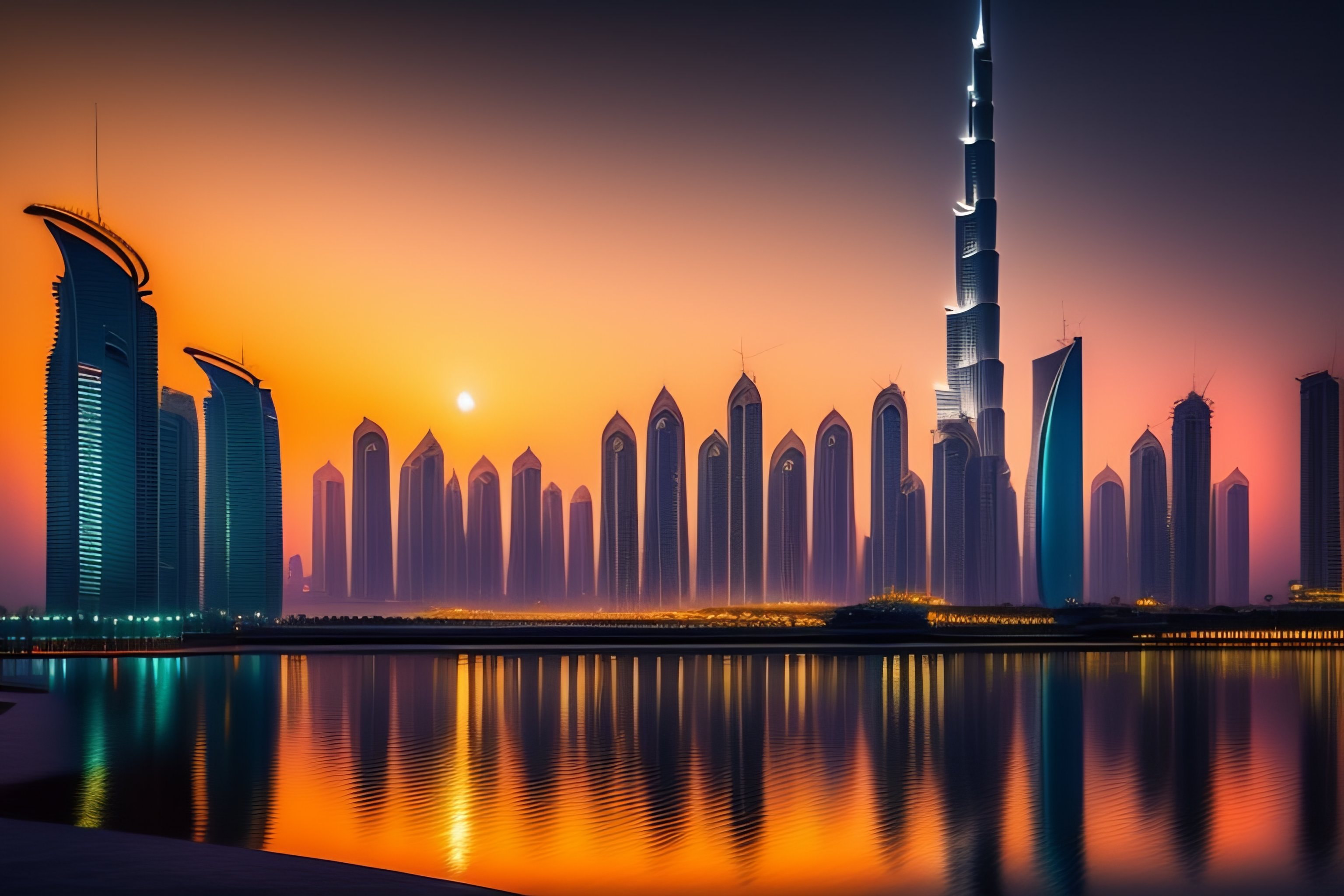 Lexica - Landscape of a dubai city.